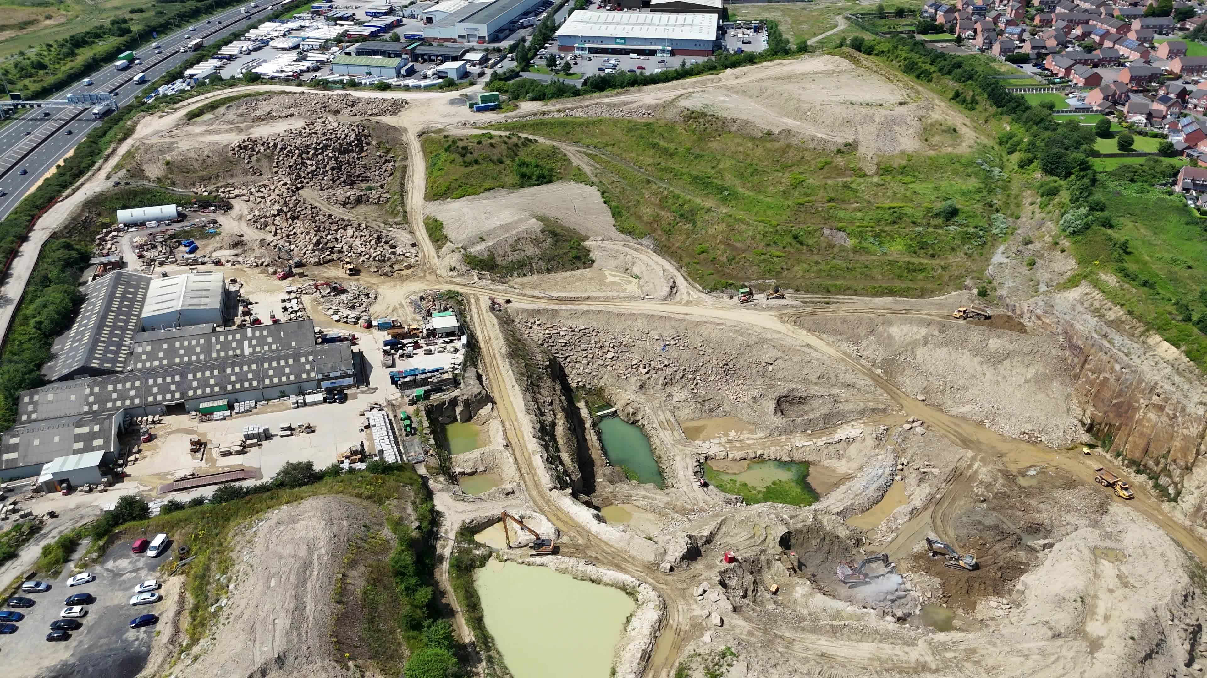 Aerial View of an Industrial Quarry Site Free Stock Video Footage ...