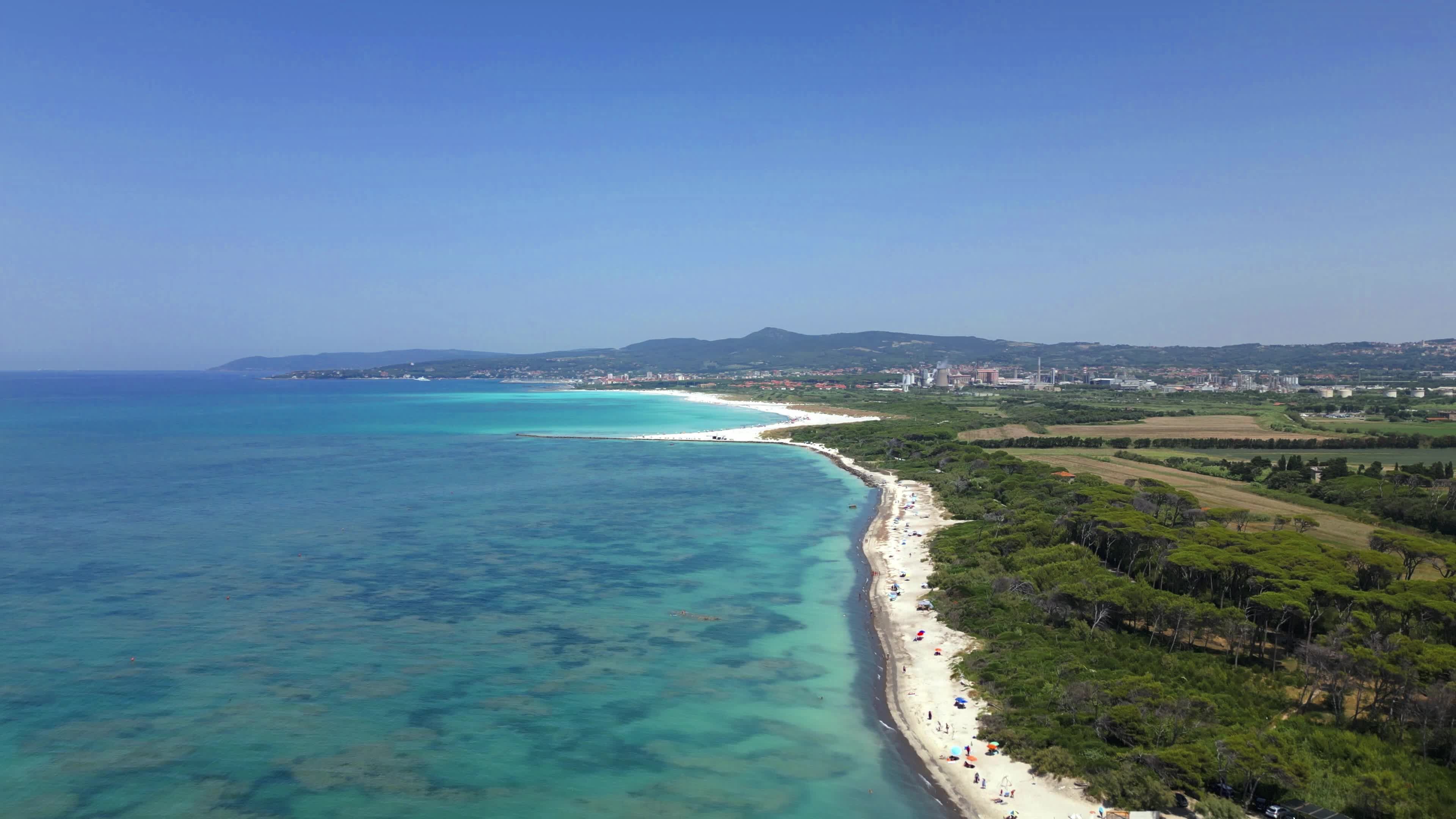 Rosignano Solvay, Italy, is known for its strikingly white sandy ...