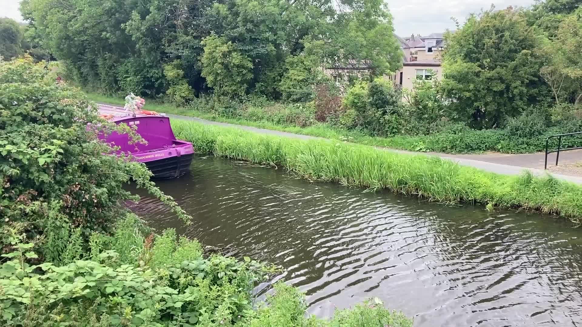 Narrow Boat on Canal - Union Canal, Scotland Free Stock Video Footage ...