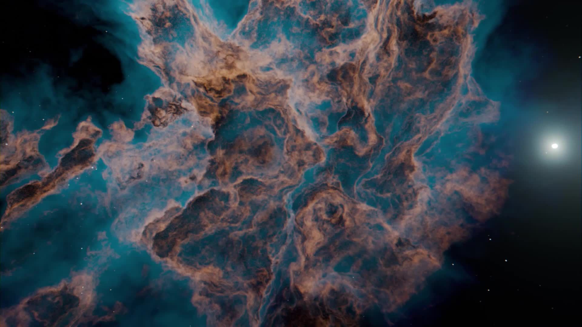 The nebula in space with blue and orange clouds Free Stock Video ...