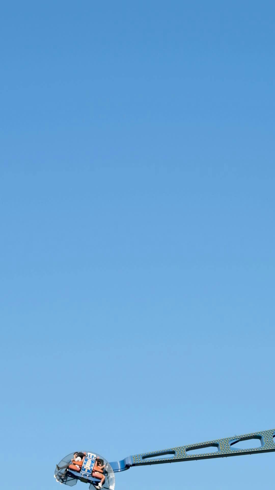 A Free Fall Amusement Ride In An Amusement Park Free Stock Video ...