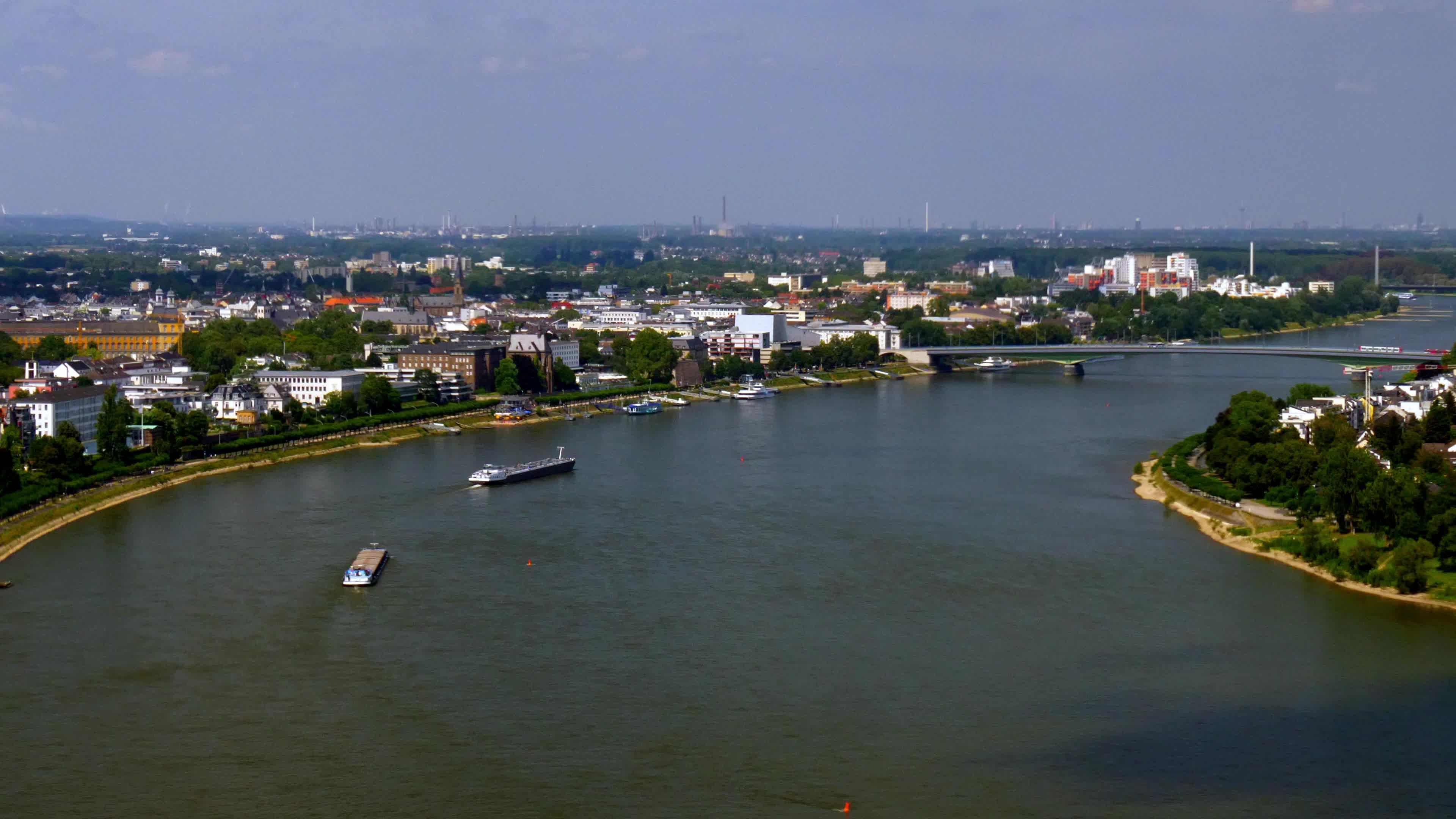 Aerial view of the river rhine Free Stock Video Footage, Royalty-Free ...