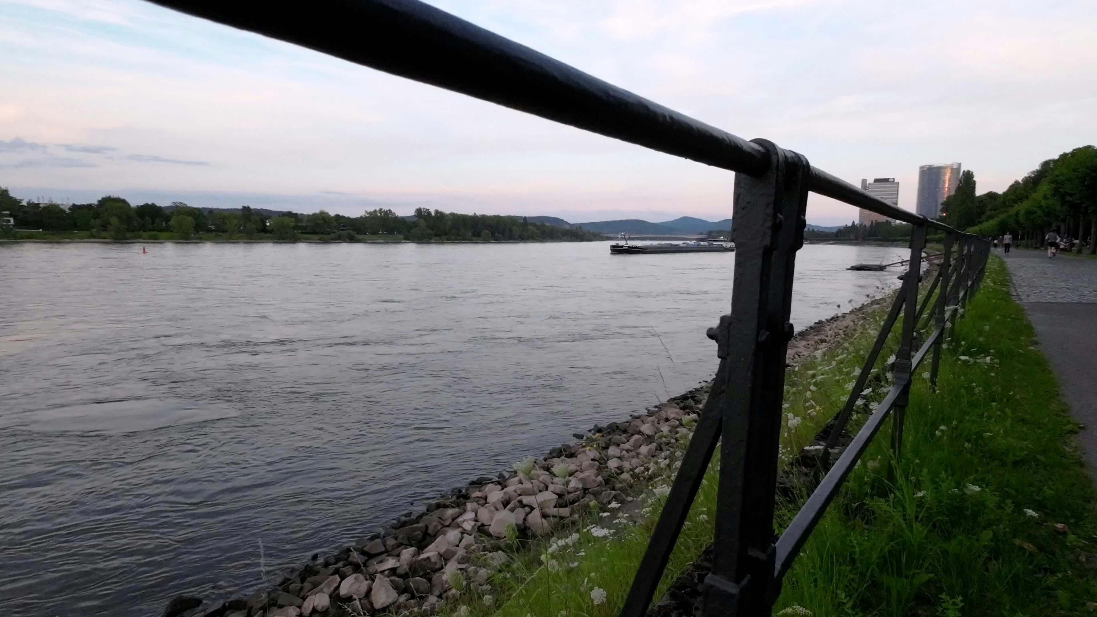A view of the river from a railing Free Stock Video Footage, Royalty ...