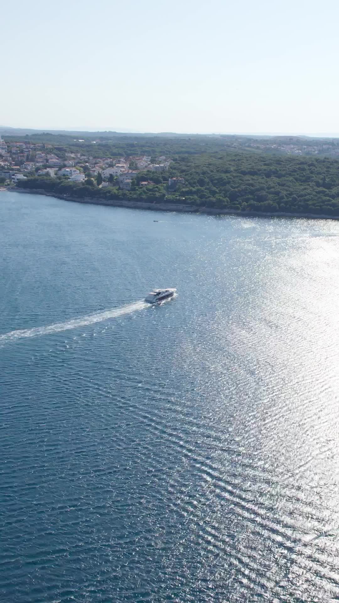 Aerial View of Ferry on a Scenic Waterway Free Stock Video Footage ...