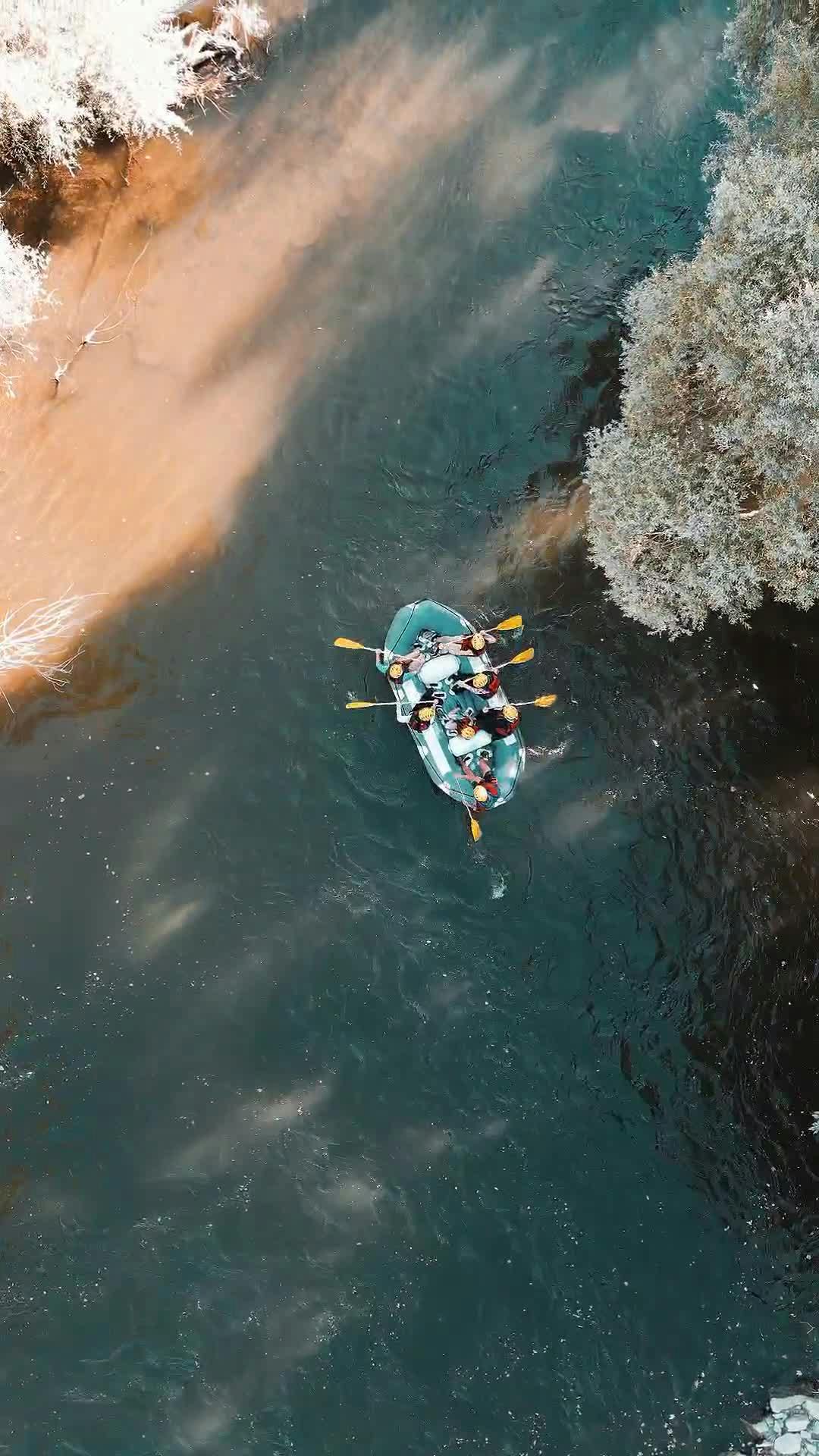 Drone Footage of Rafting Boats on the River Ganges Free Stock Video ...