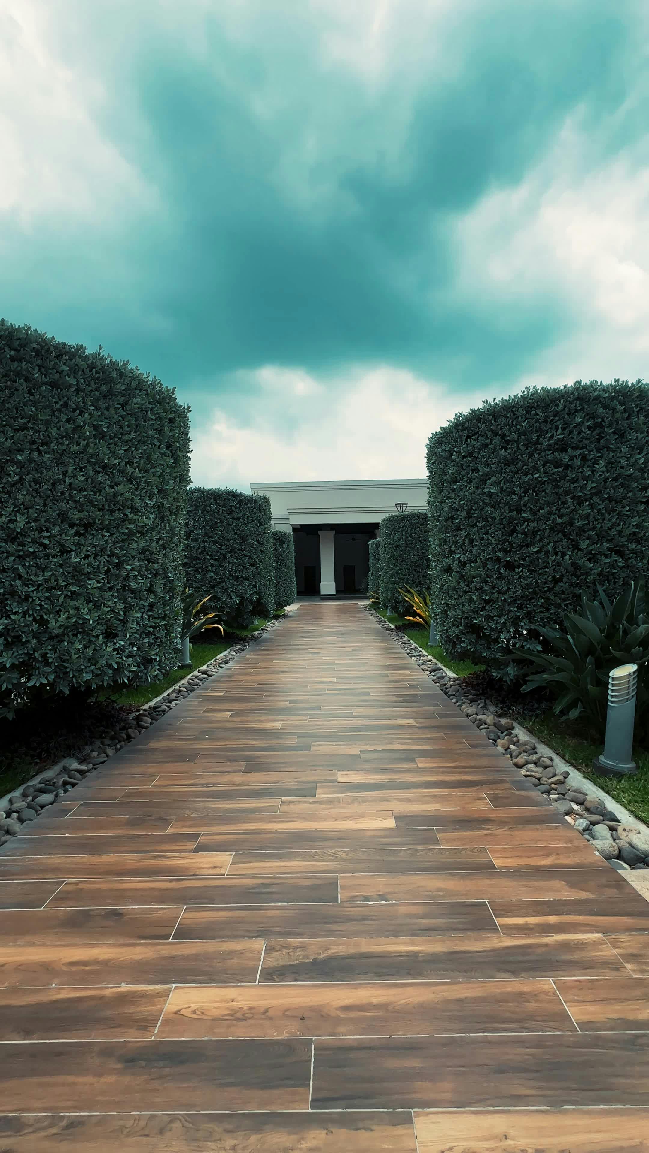 Concrete Pavement As Pathway Toward A Hotel Building Free Stock Video ...