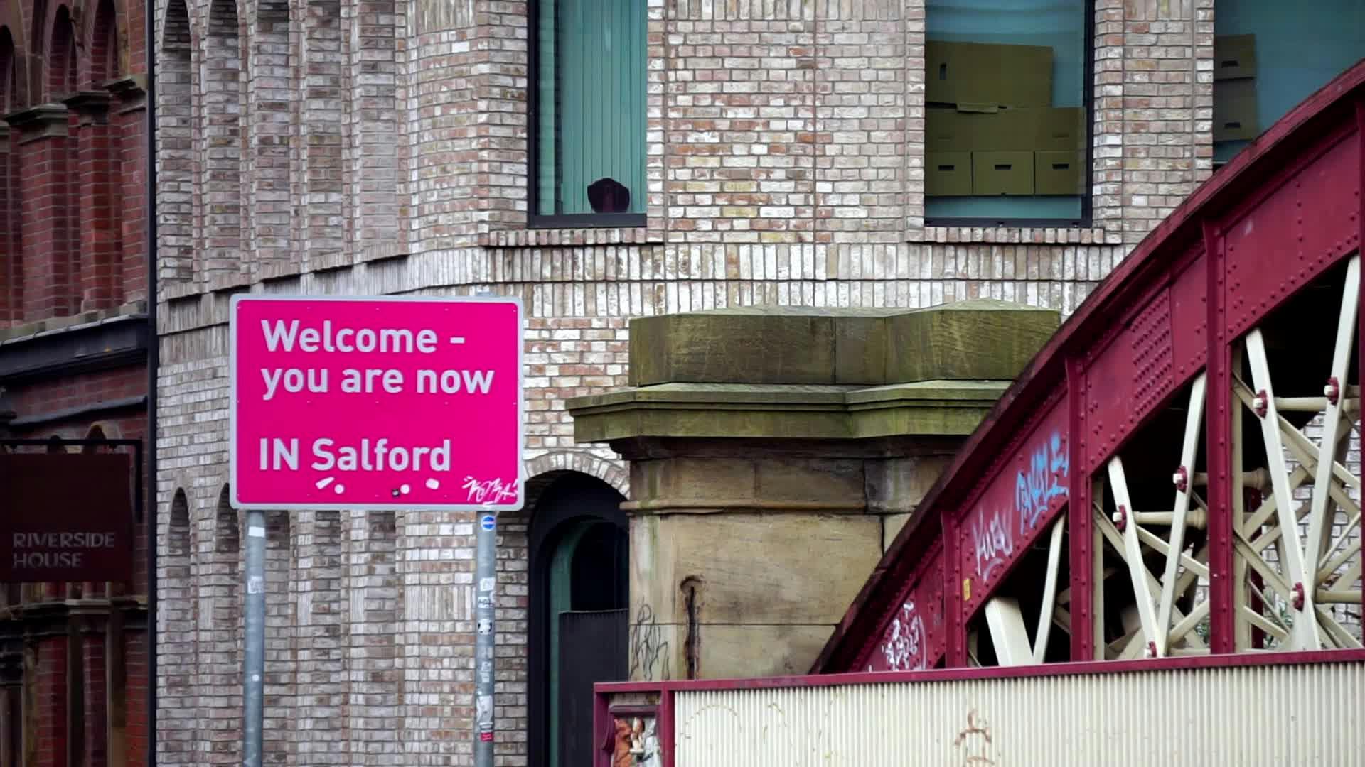 Salford Welcome Sign - Salford Free Stock Video Footage, Royalty-Free ...