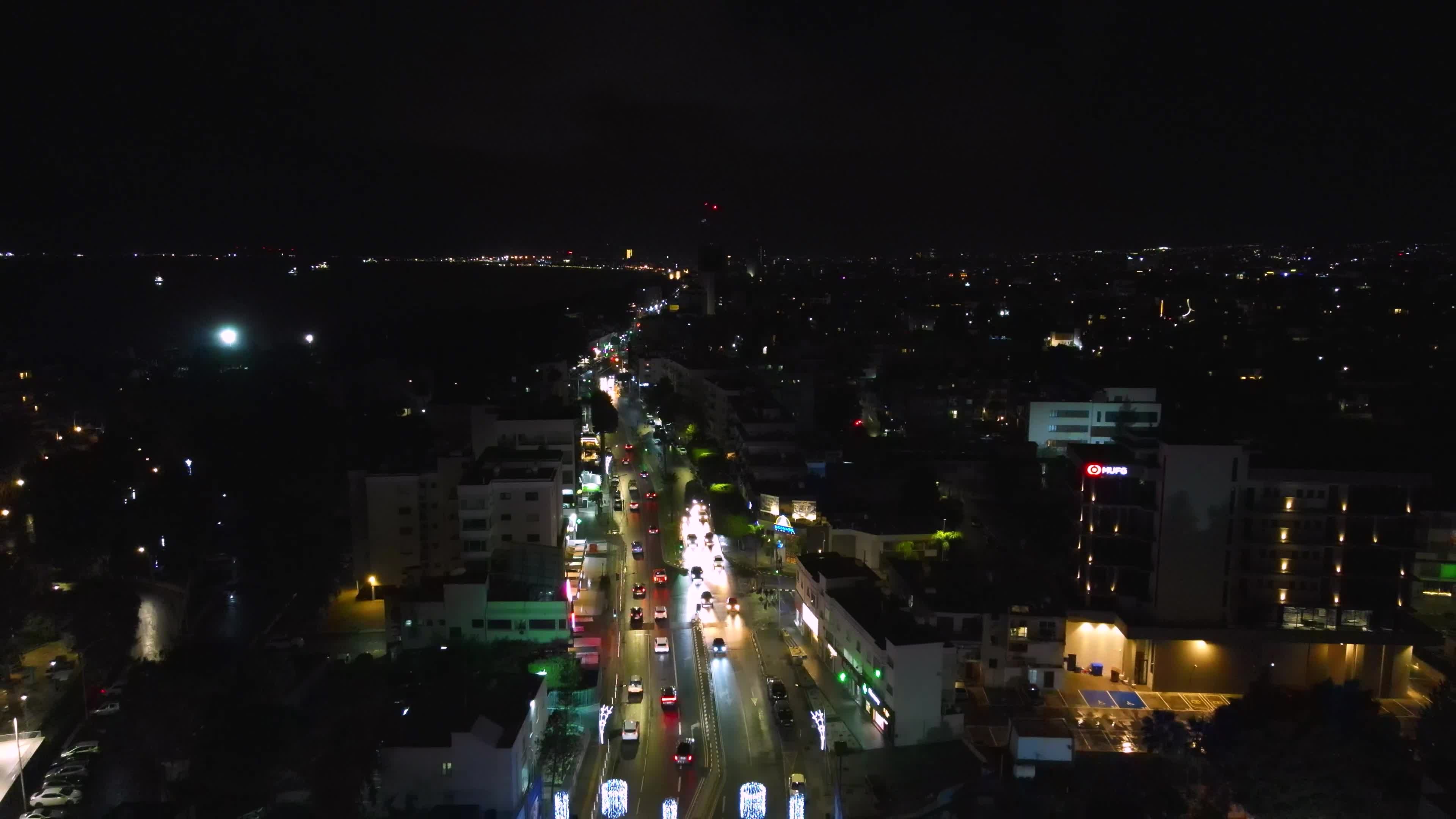 Limassol at night, Cyprus Free Stock Video Footage, Royalty-Free 4K ...