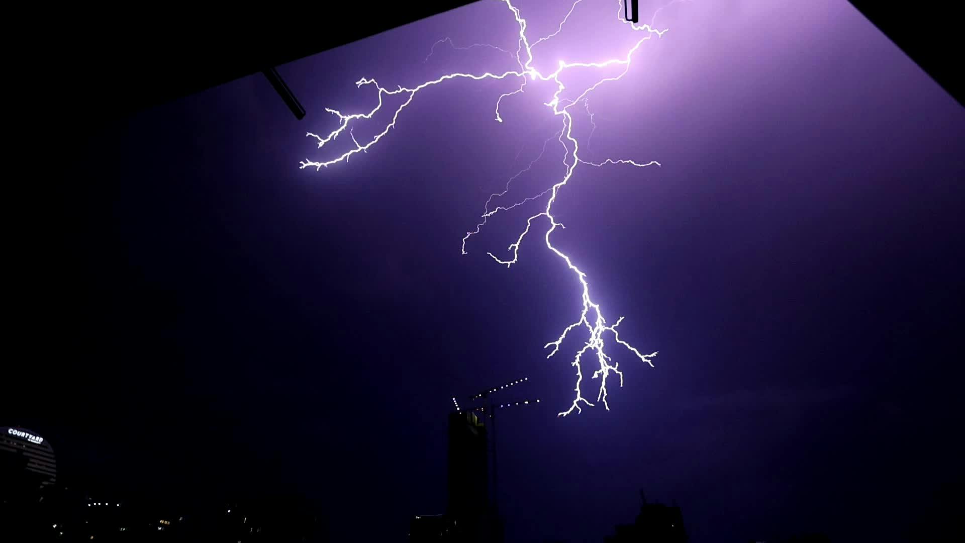 Lightning strikes over the city of chicago Free Stock Video Footage ...