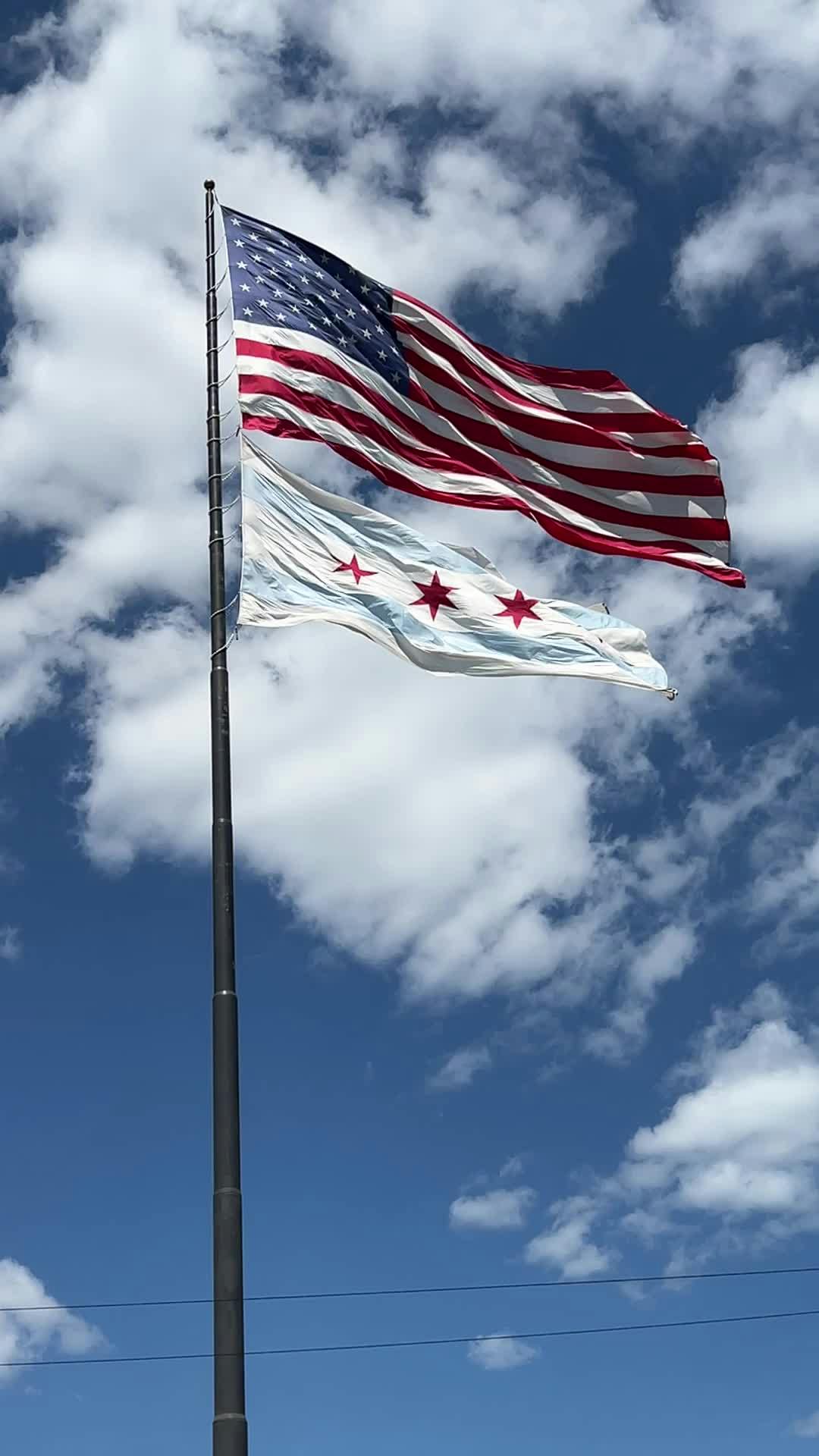 The American Flag Raised High In A Flag Pole Free Stock Video Footage ...