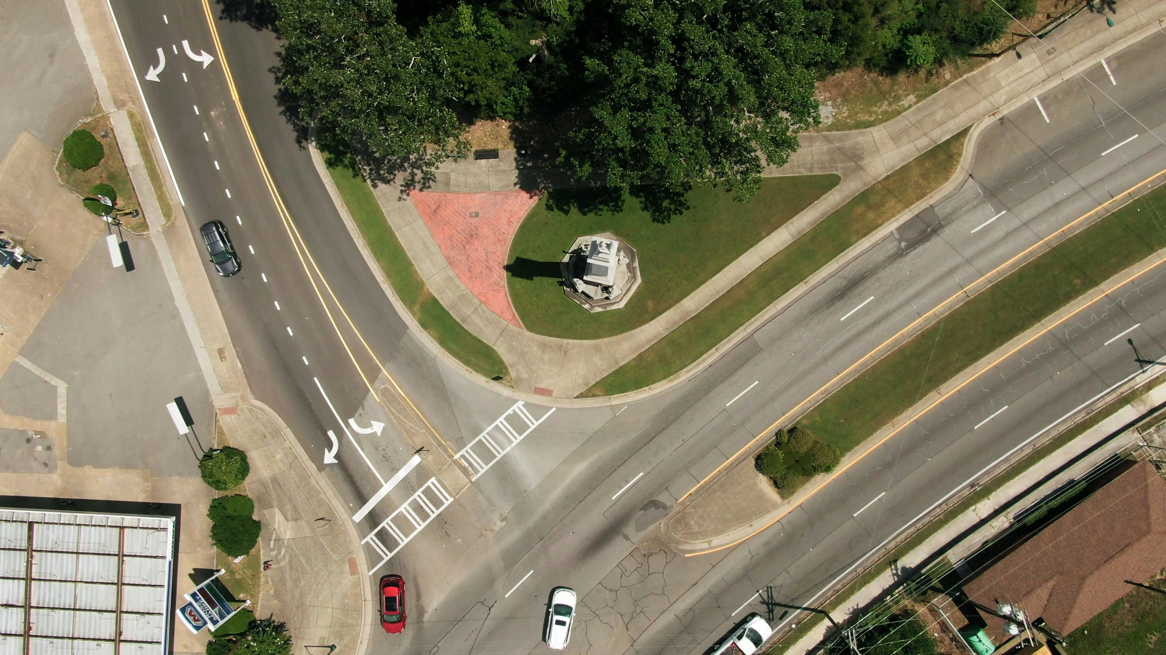 Cars Traversing A Multi Lane Roads With Intersections · Free Stock Video