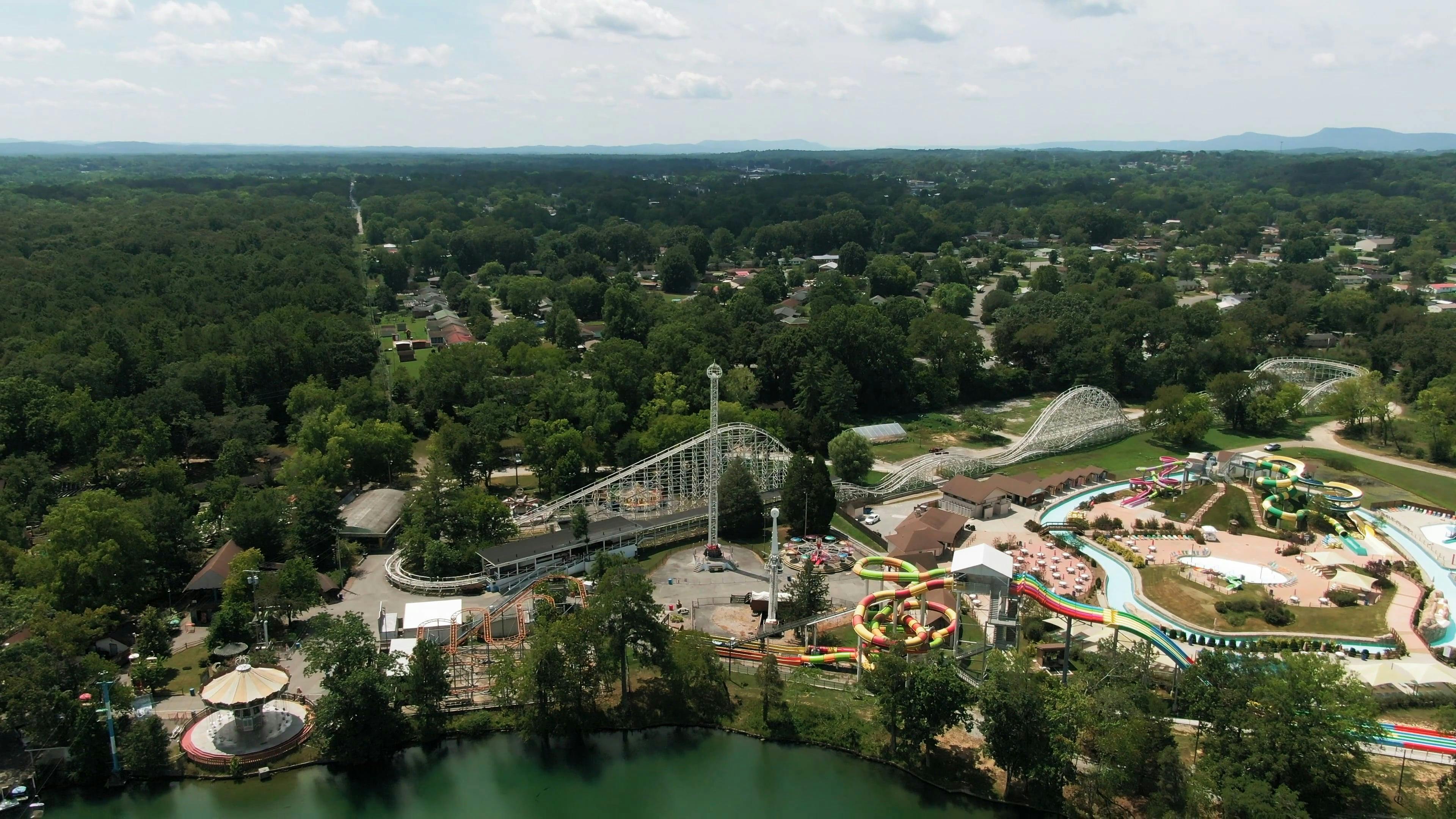 A Free Fall Amusement Ride In An Amusement Park Free Stock Video ...