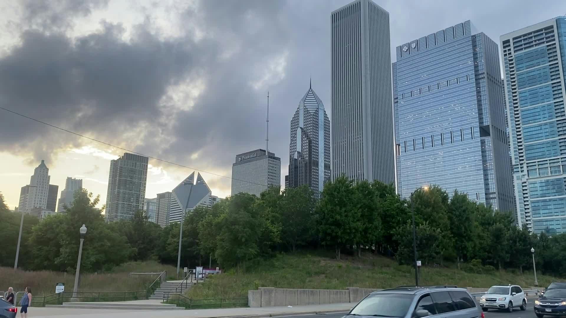 A view of a city street from a high rise building Free Stock Video ...
