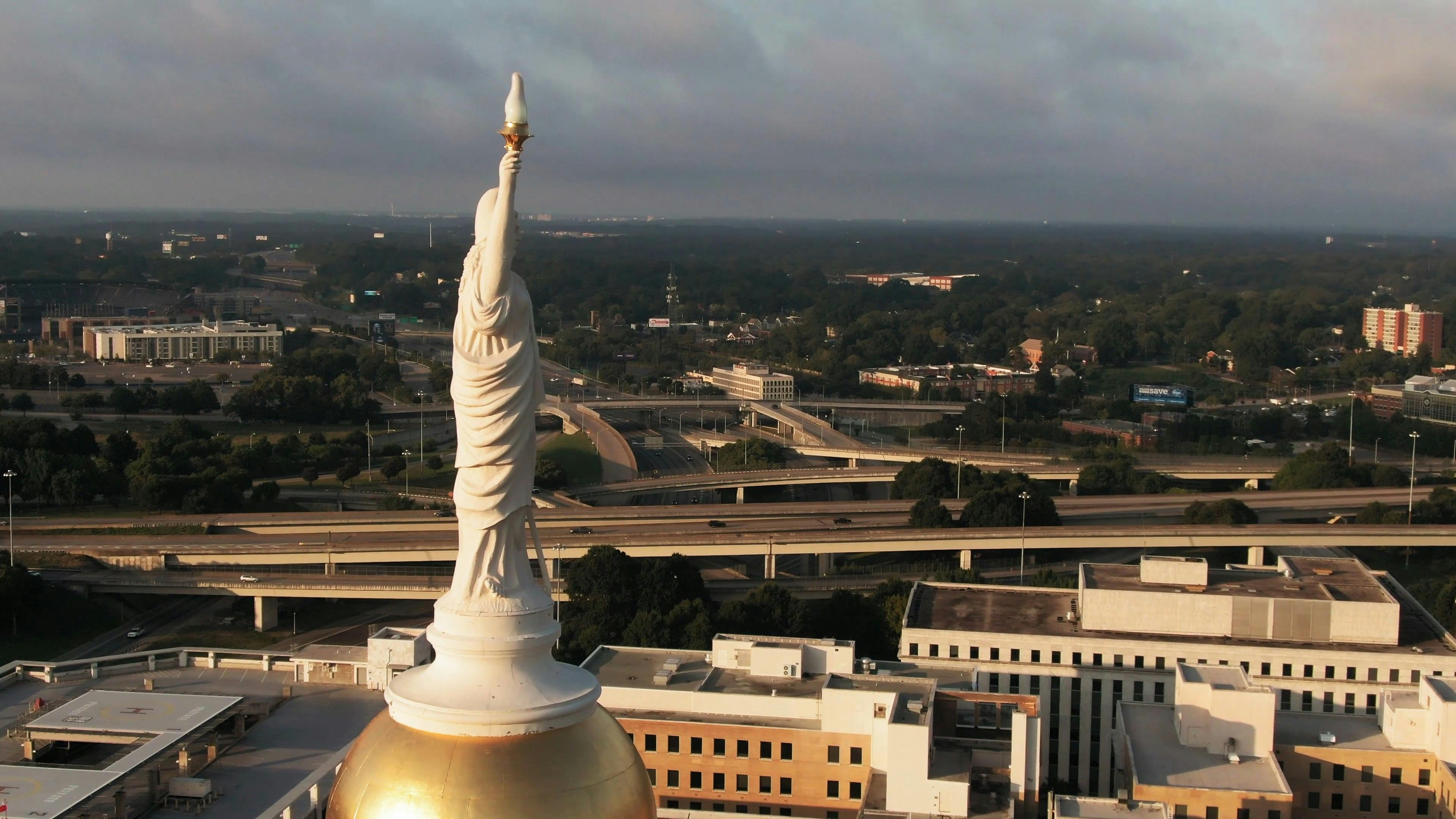 A Statue On Top Of A High Structure Free Stock Video Footage, Royalty ...