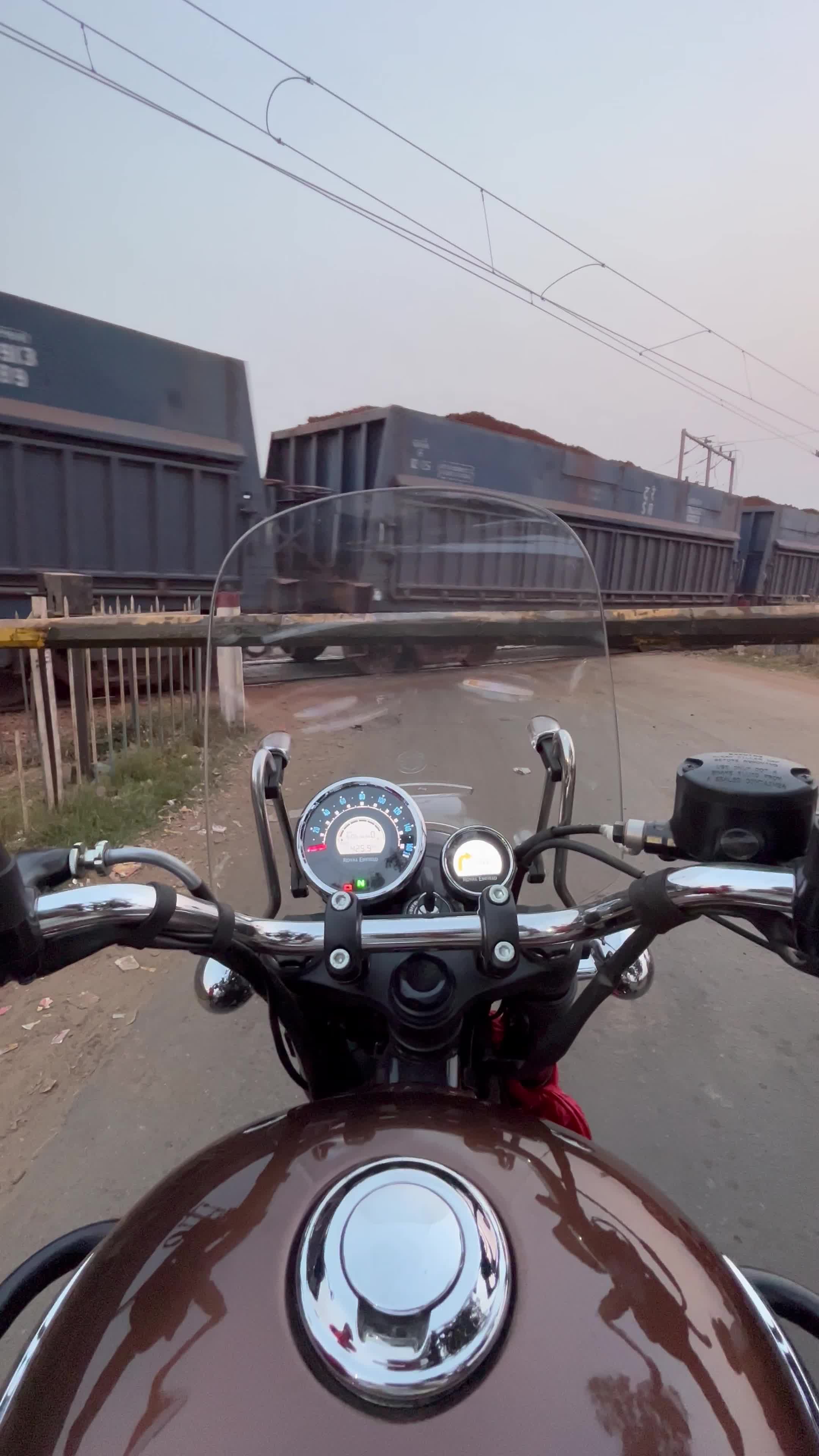 A motorcycle is parked in front of a train Free Stock Video Footage ...