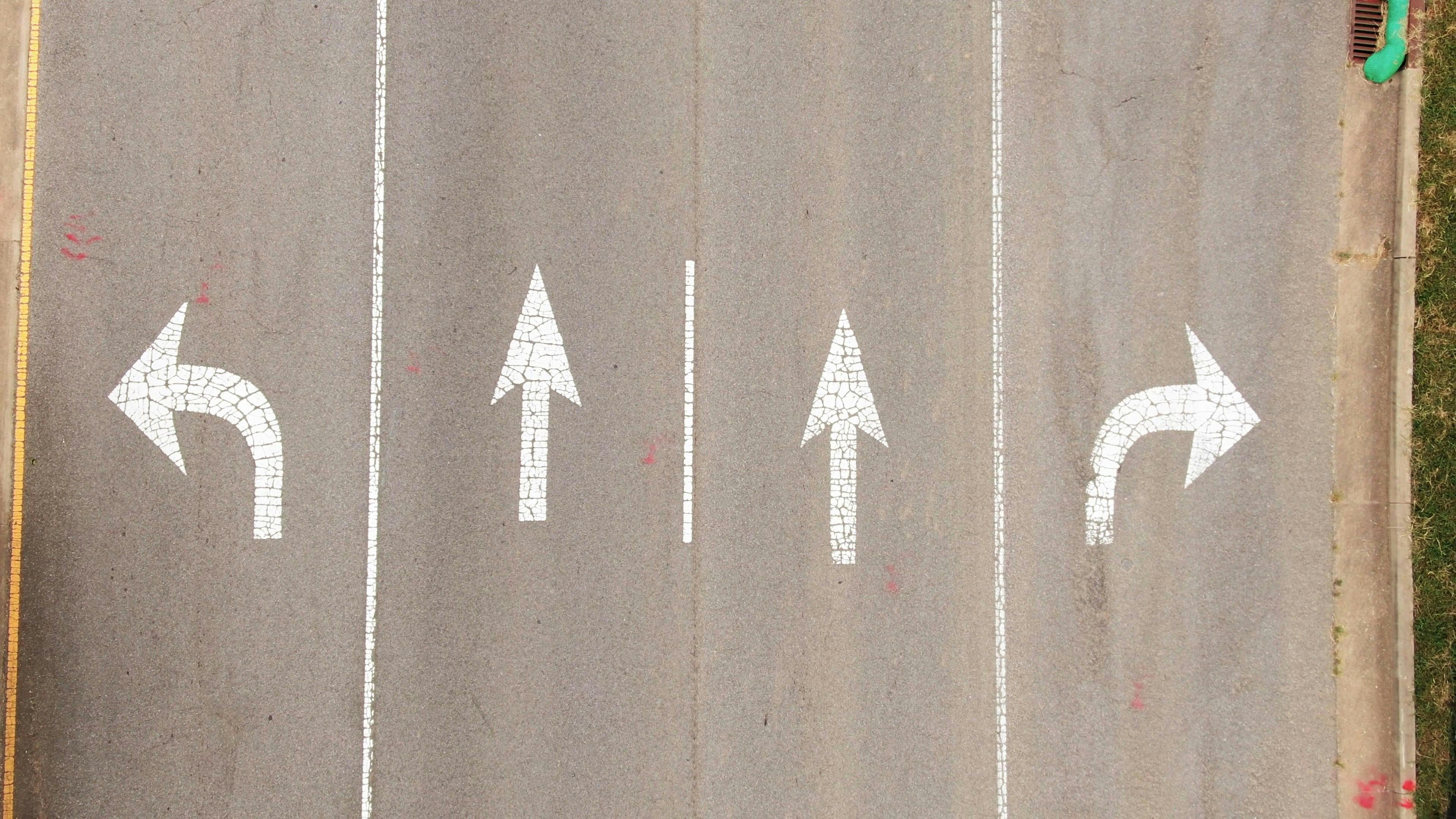 Painted Arrows In A Road For Direction · Free Stock Video