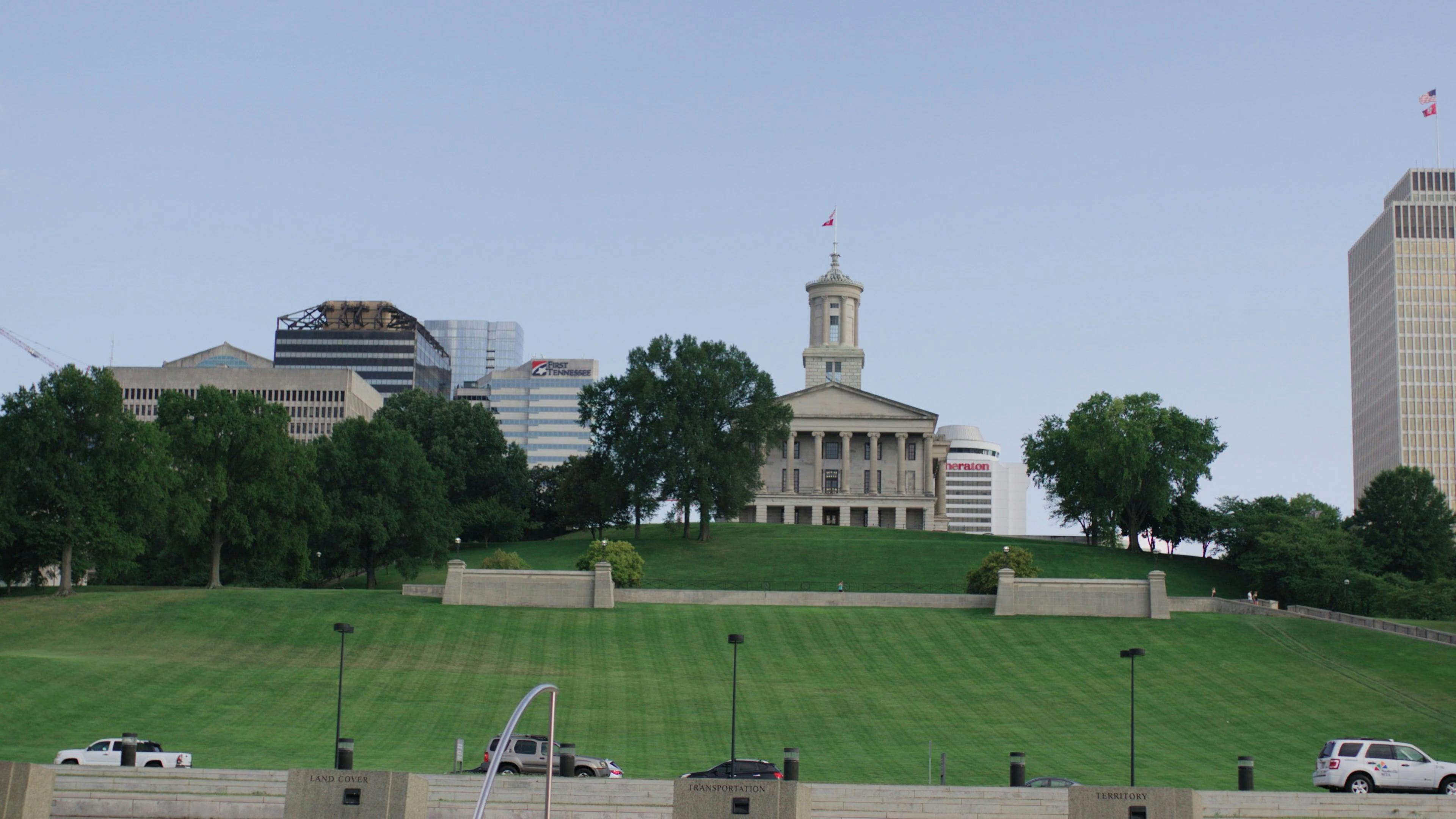 The Landscape In Front Of A Government Building · Free Stock Video