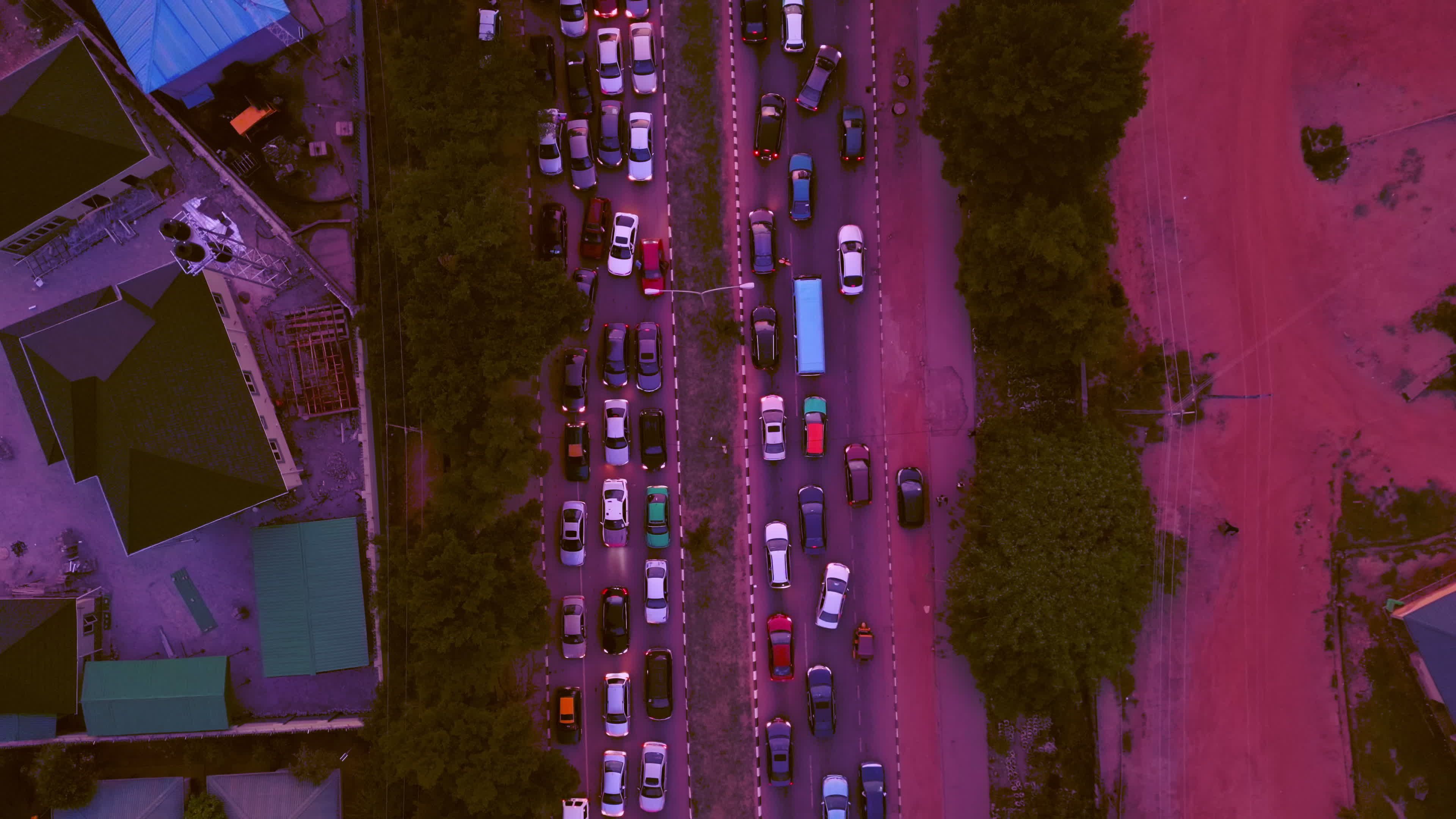 Aerial view of traffic jam in the city - traffic jam stock videos ...