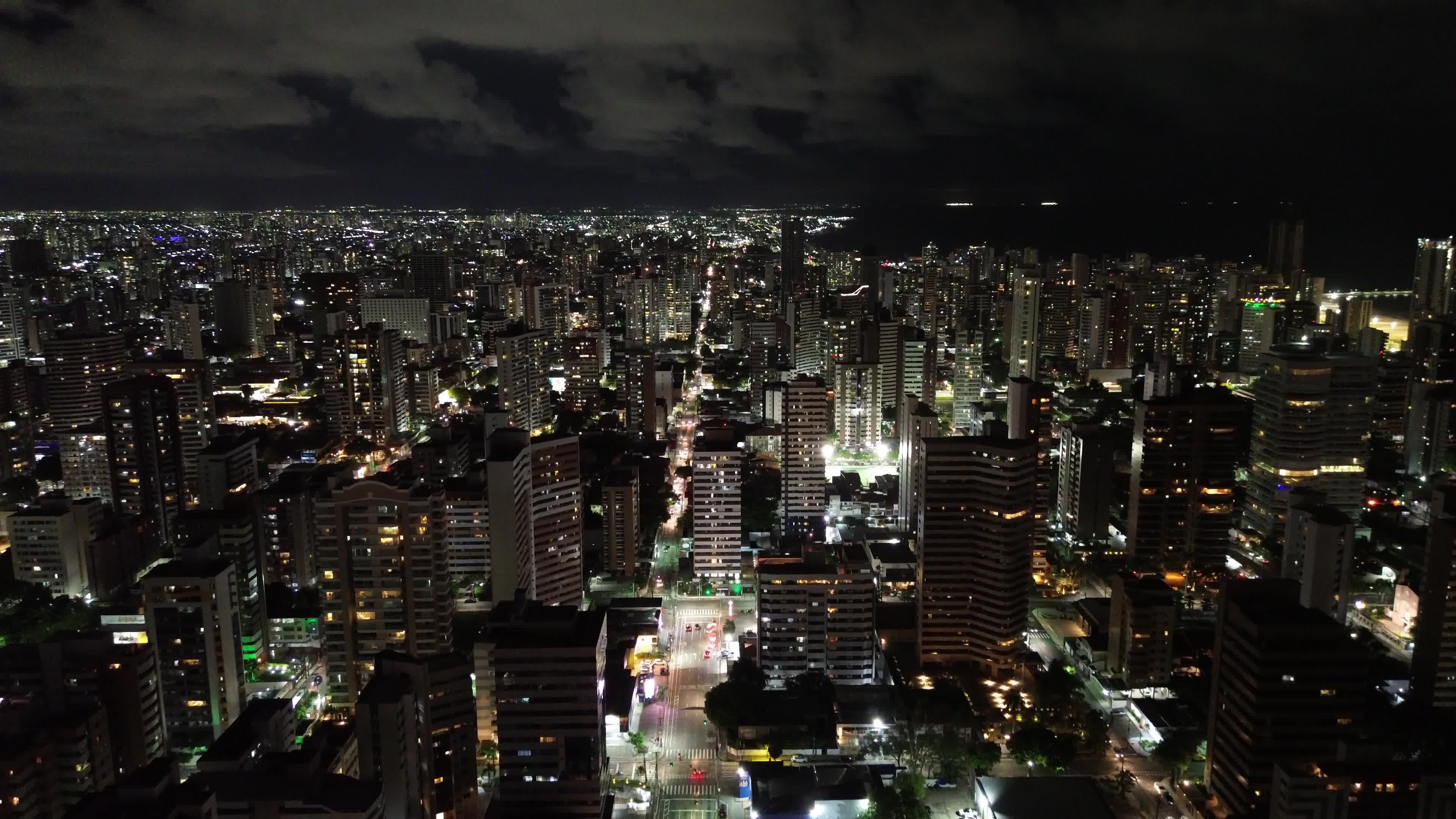 Aerial view of the city at night Free Stock Video Footage, Royalty-Free ...