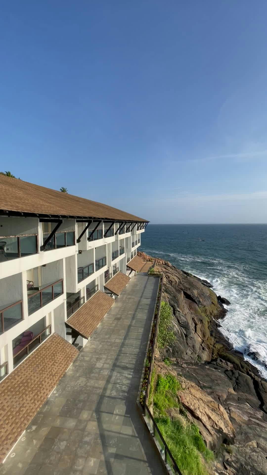 The view from the balcony of a hotel overlooking the ocean Free Stock ...