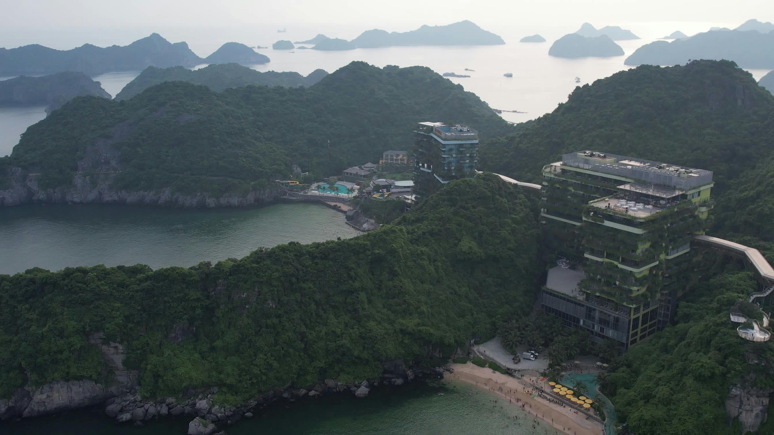 Group Of Mountain Islands Rising Above The Sea Water Free Stock Video ...