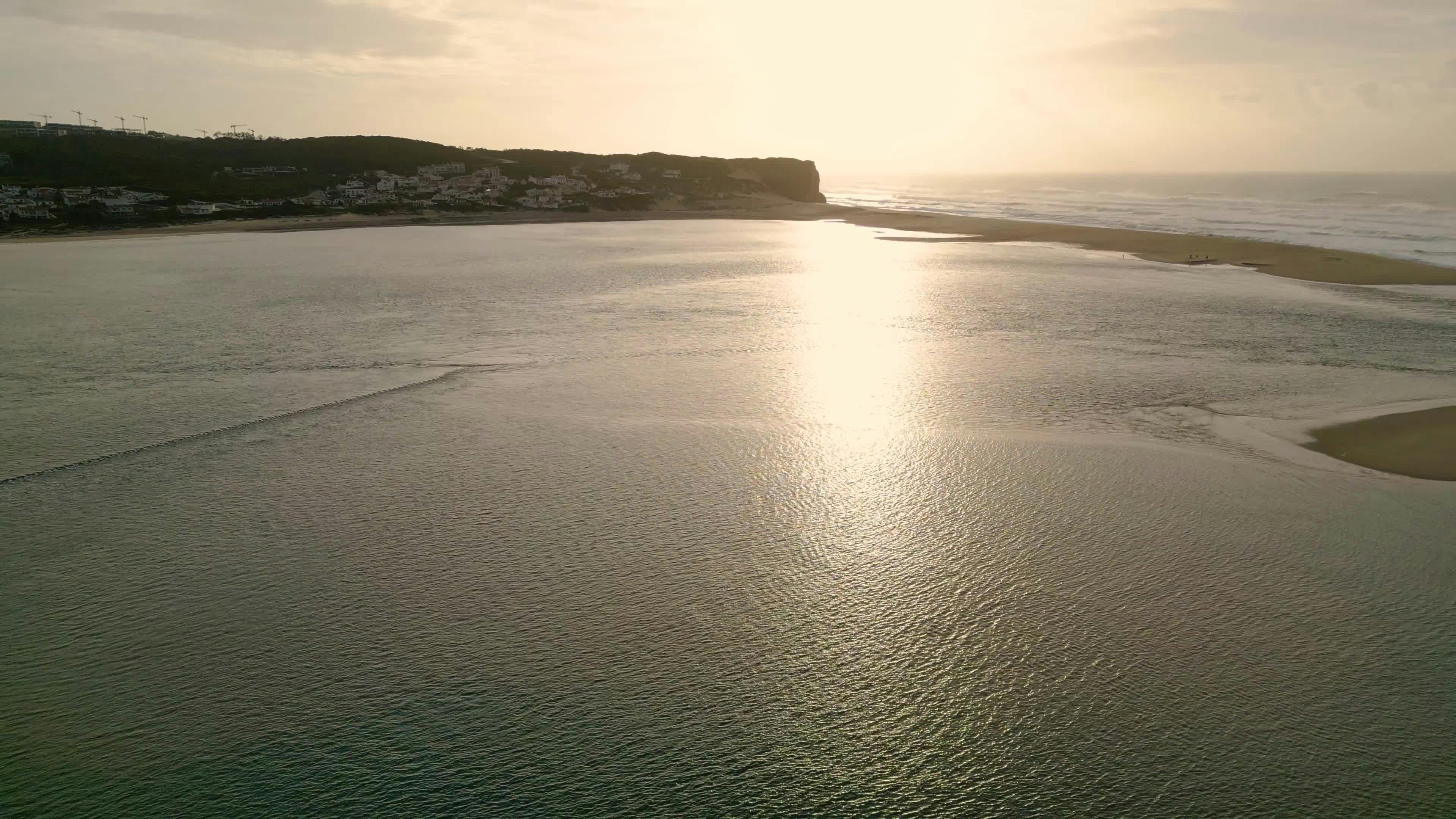 Sunset Reflections Over Calm Coastal Waters Free Stock Video Footage ...
