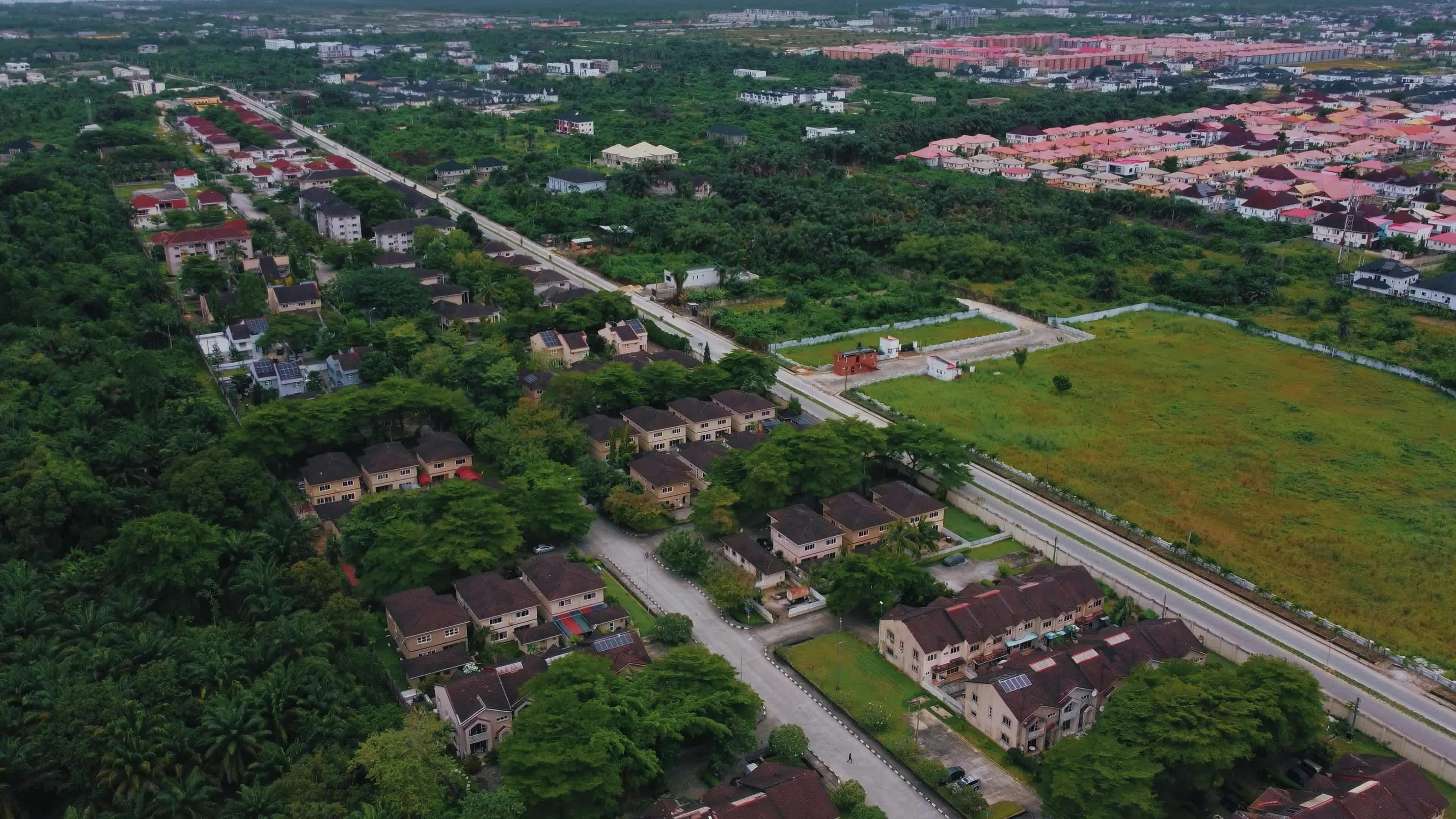 Aerial View of Green City Landscape Free Stock Video Footage, Royalty ...