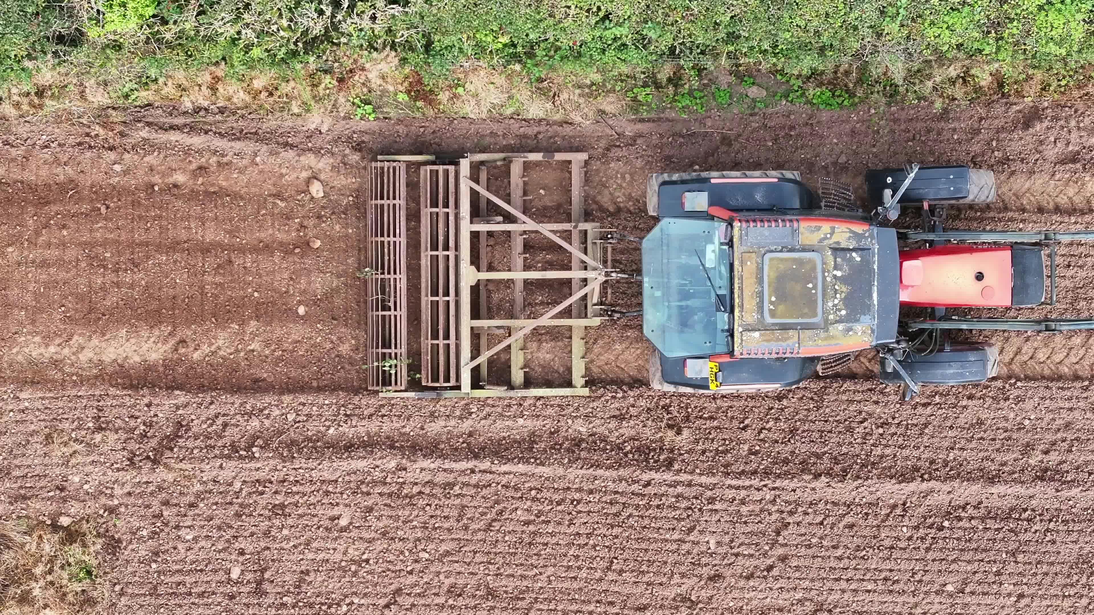 Aerial View of Tractor Plowing Field in Spring Free Stock Video Footage ...