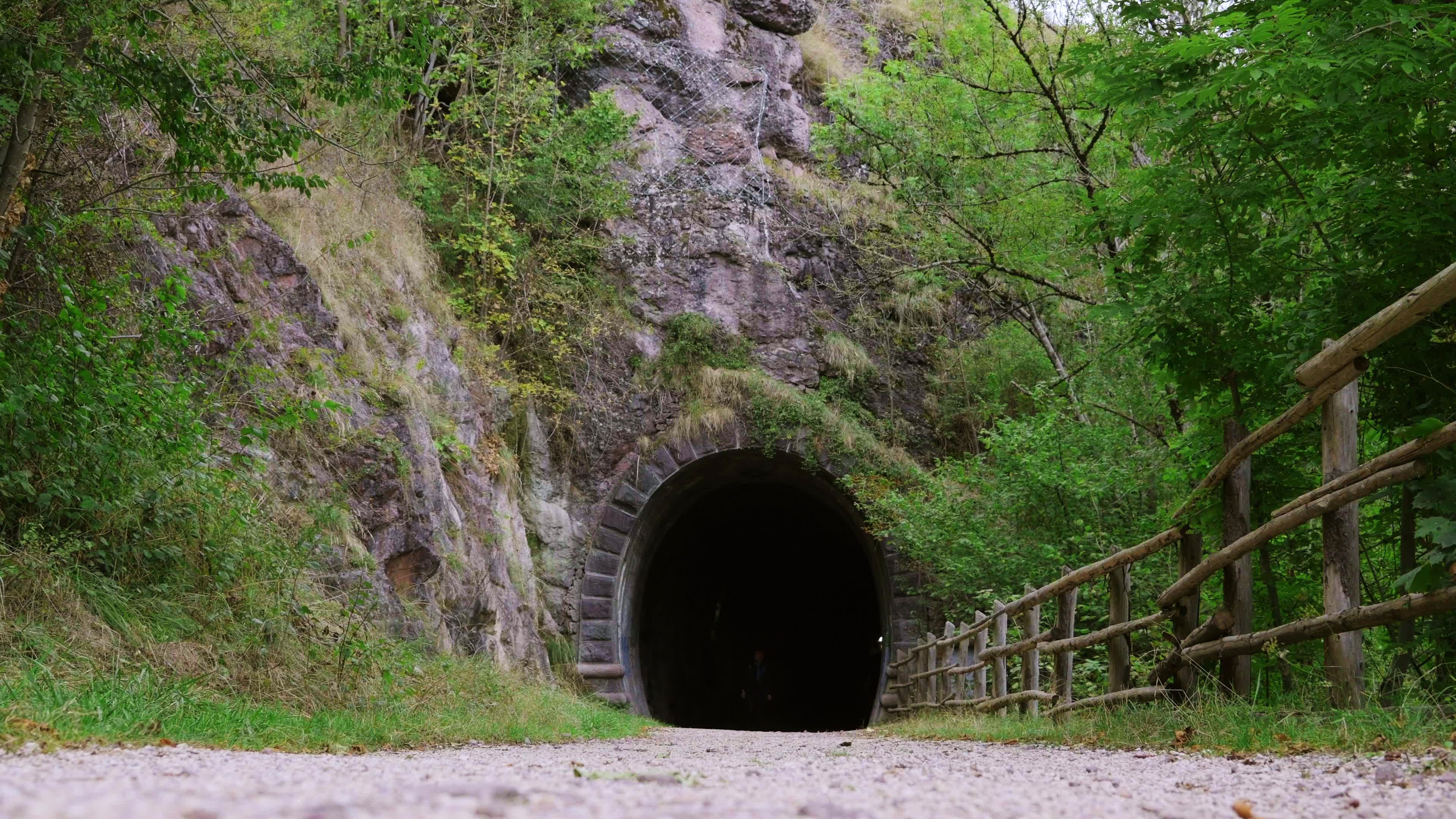Walking through Scenic Tunnel Pathway Outdoors Free Stock Video Footage ...