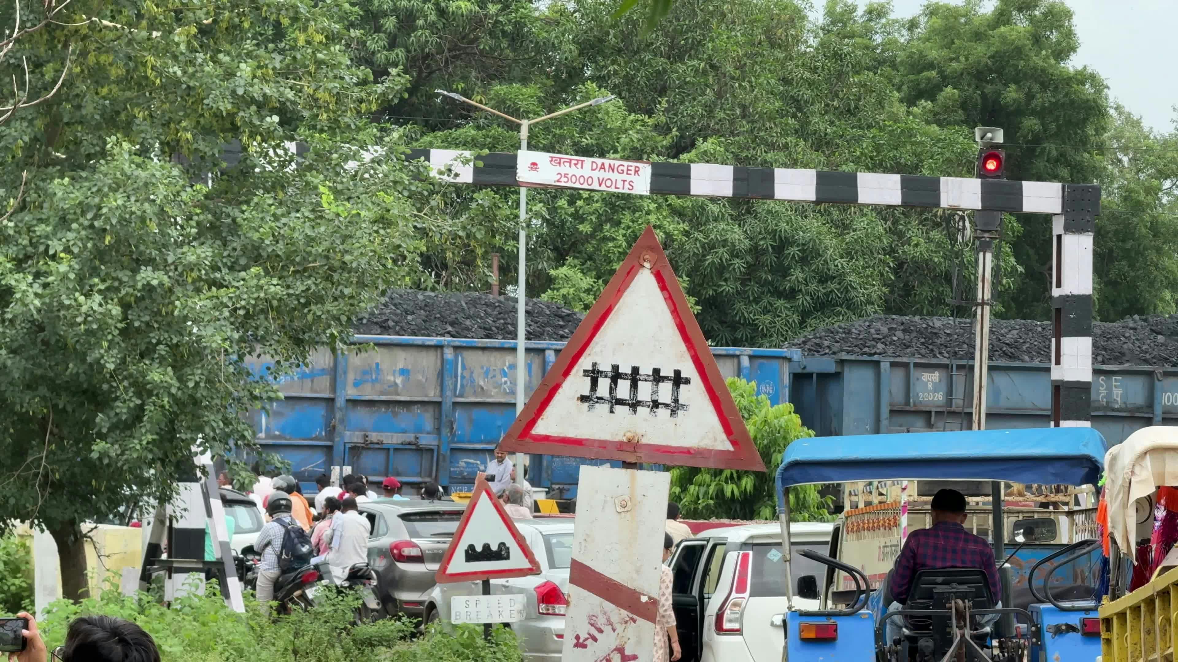 Busy Railway Crossing Near Industrial Area Free Stock Video Footage ...