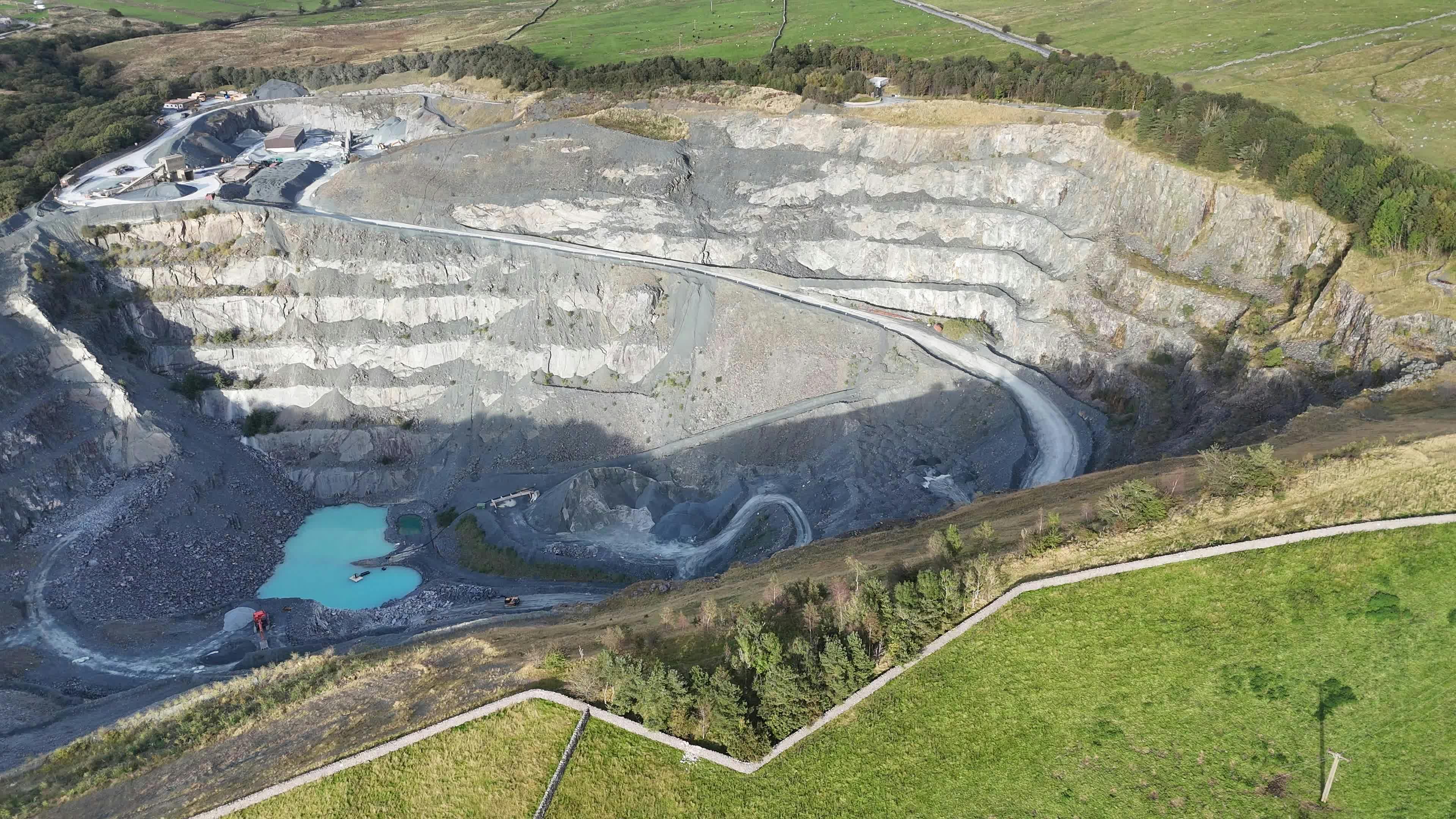 Aerial View of Quarry and Surrounding Landscape Free Stock Video ...