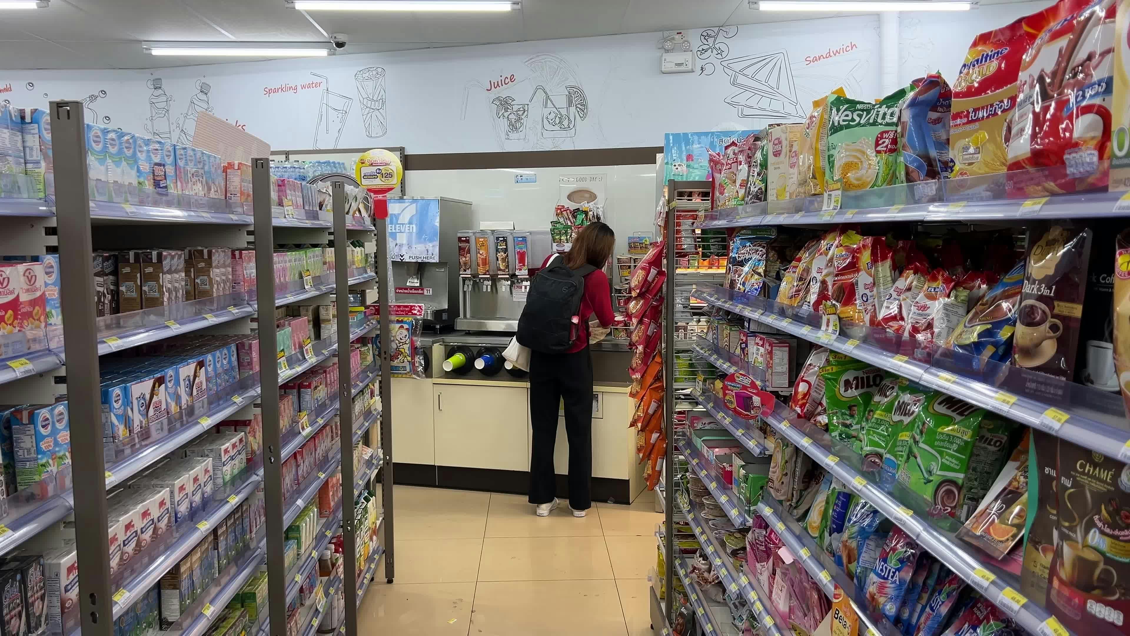 Convenience Store Aisle with Snacks and Beverages Free Stock Video ...