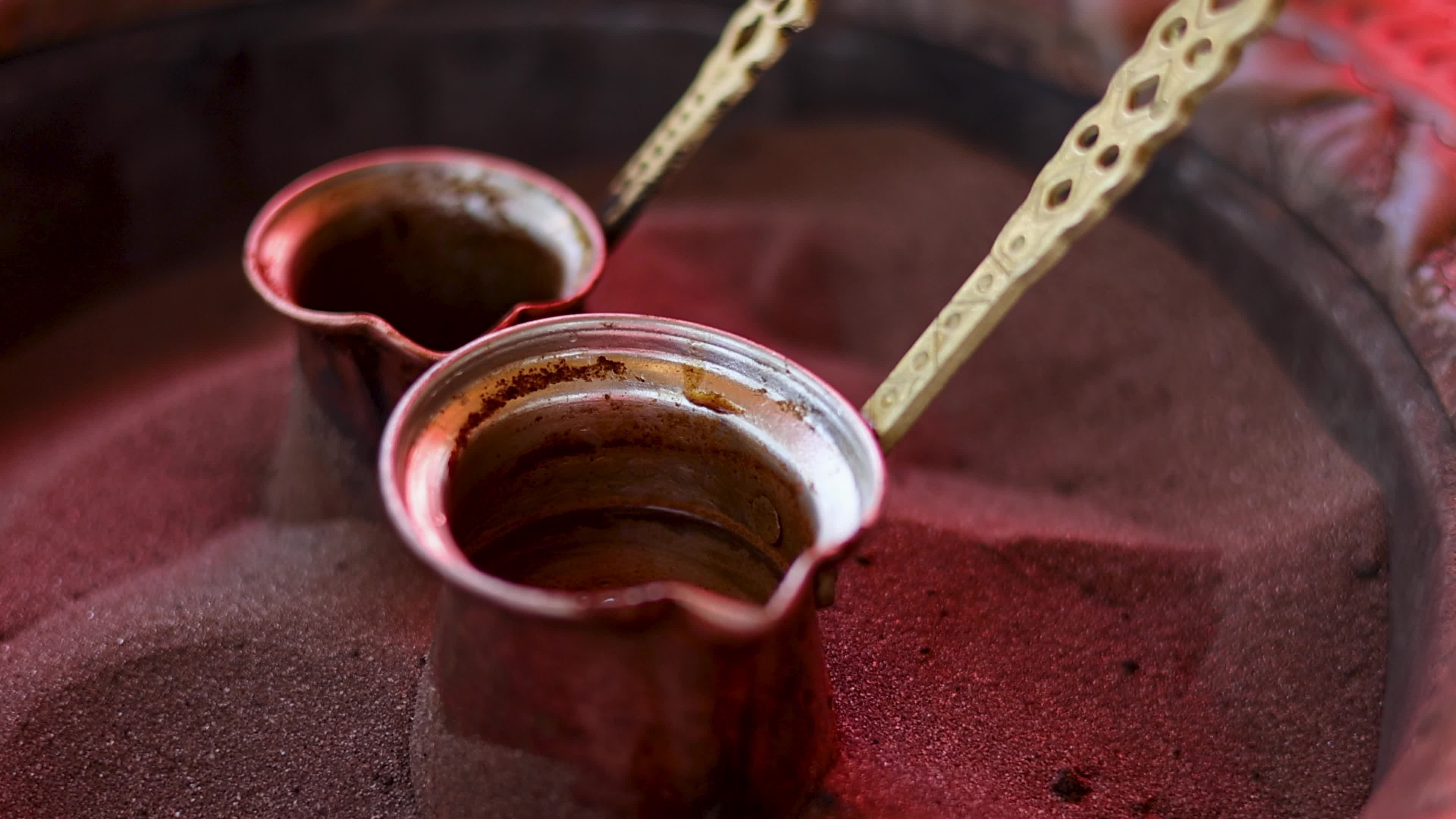 Turkish Coffee Brewing in Traditional Cezve Free Stock Video Footage ...