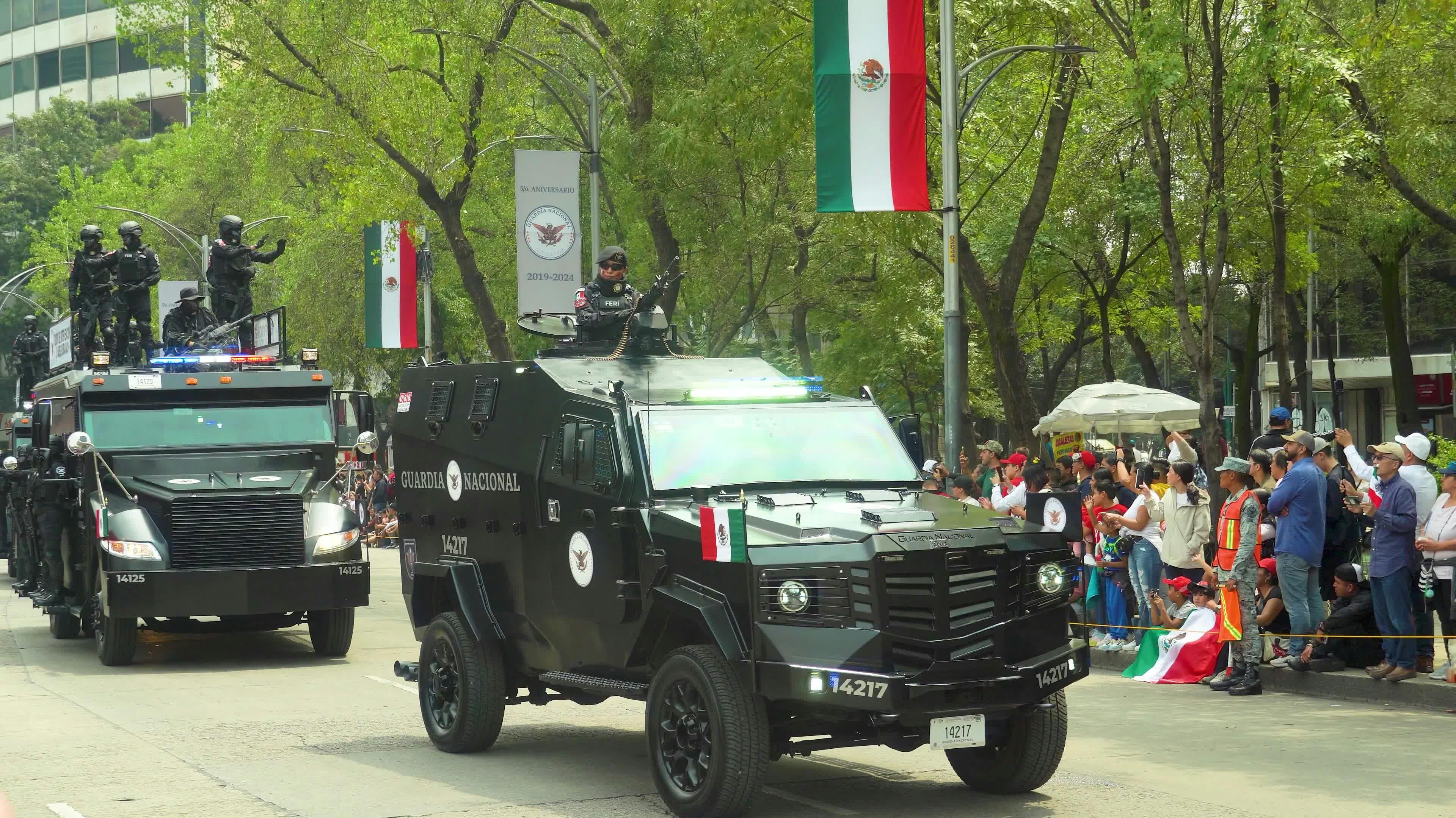 Mexican Military Parade with Armored Vehicles on Independence Day Free ...
