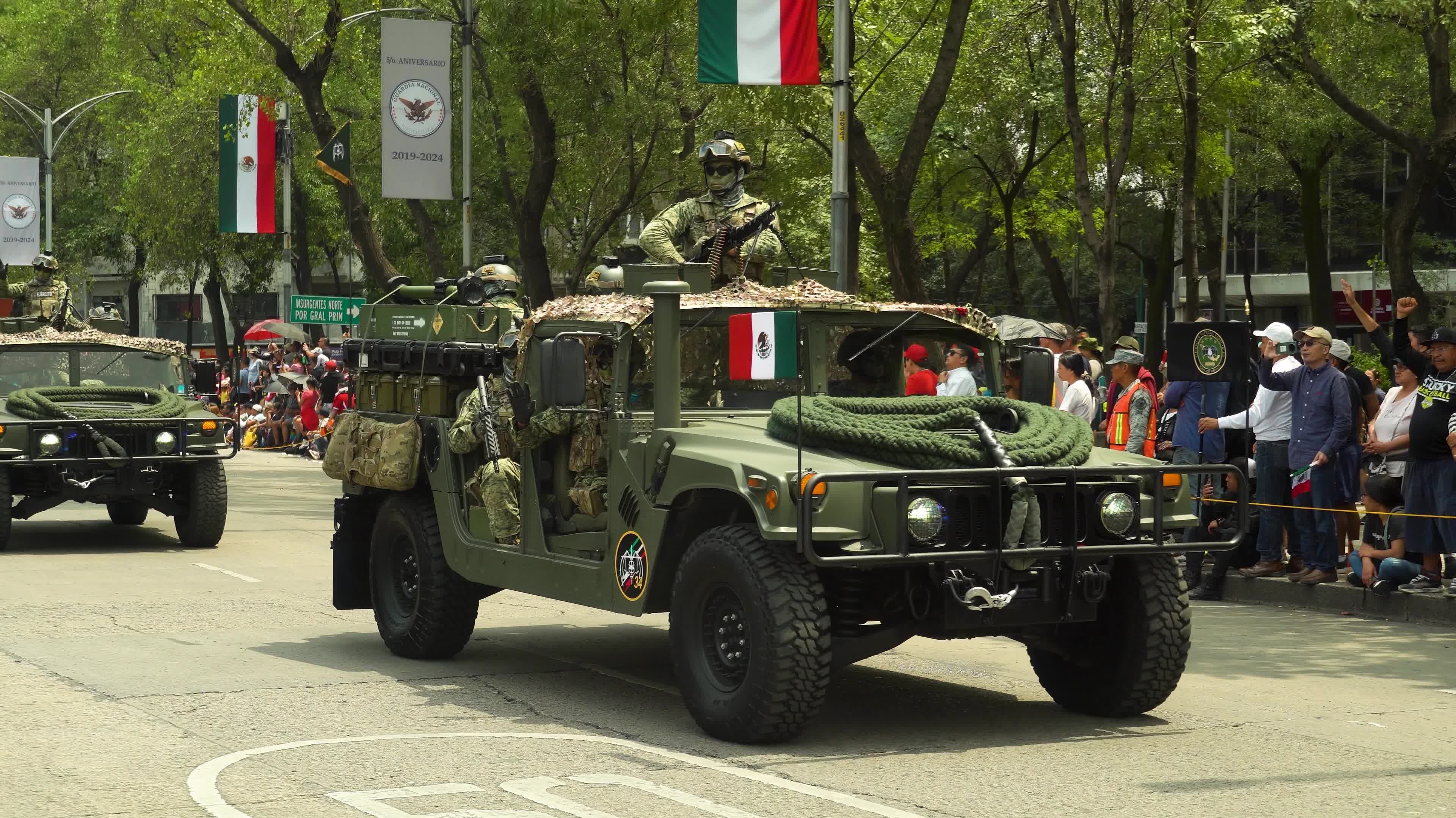 Mexican Military Parade in Mexico City Streets Free Stock Video Footage ...