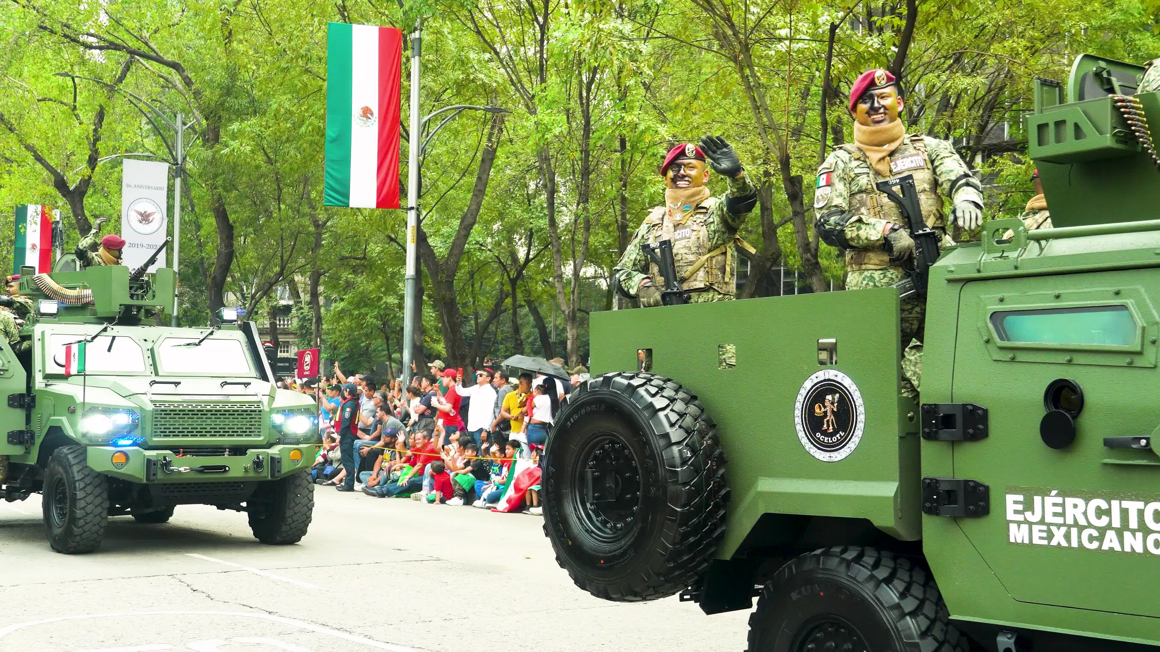 Mexican Military Parade with Armored Vehicles Free Stock Video Footage ...