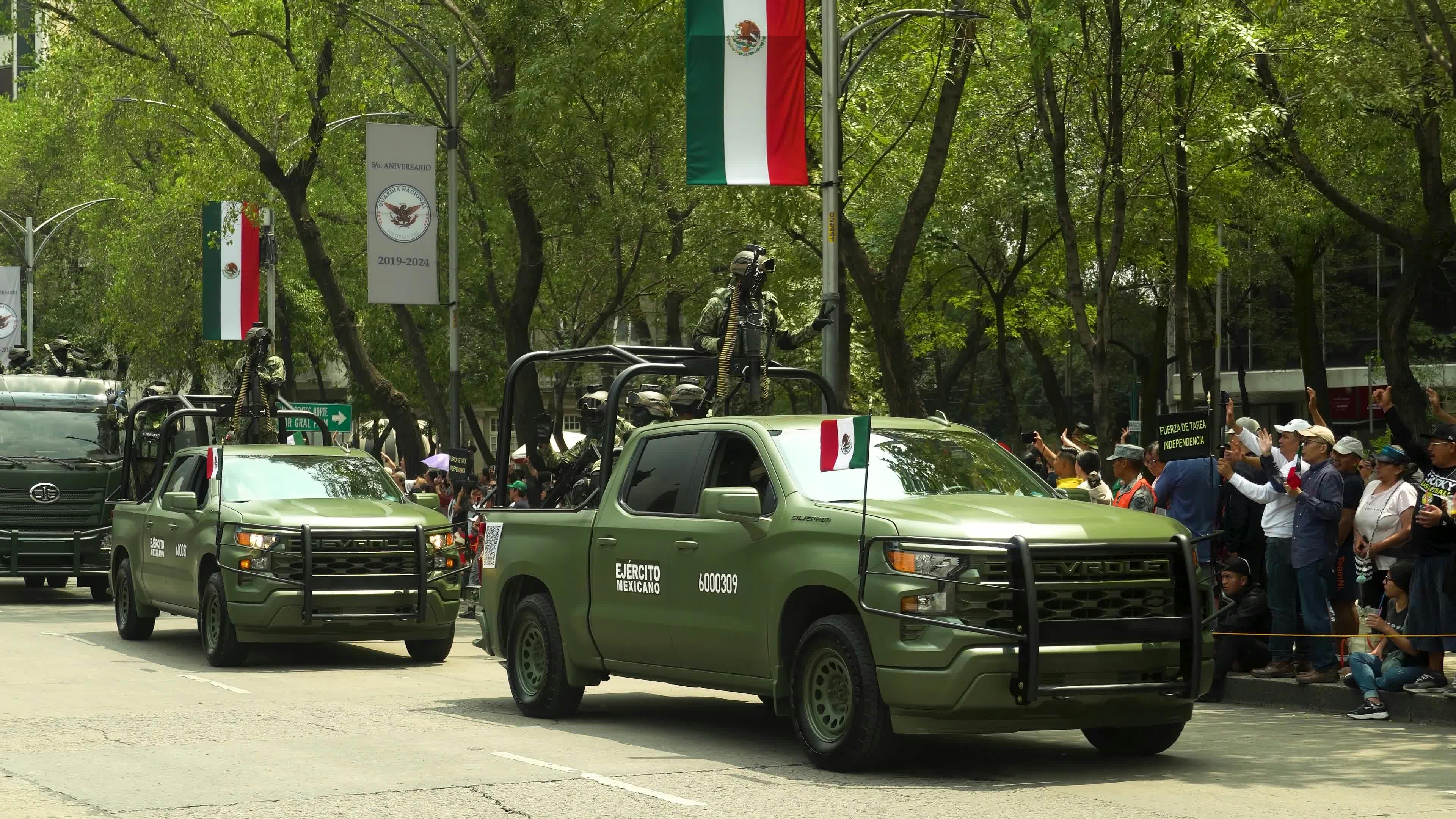 Mexican Military Parade in Mexico City Streets Free Stock Video Footage ...