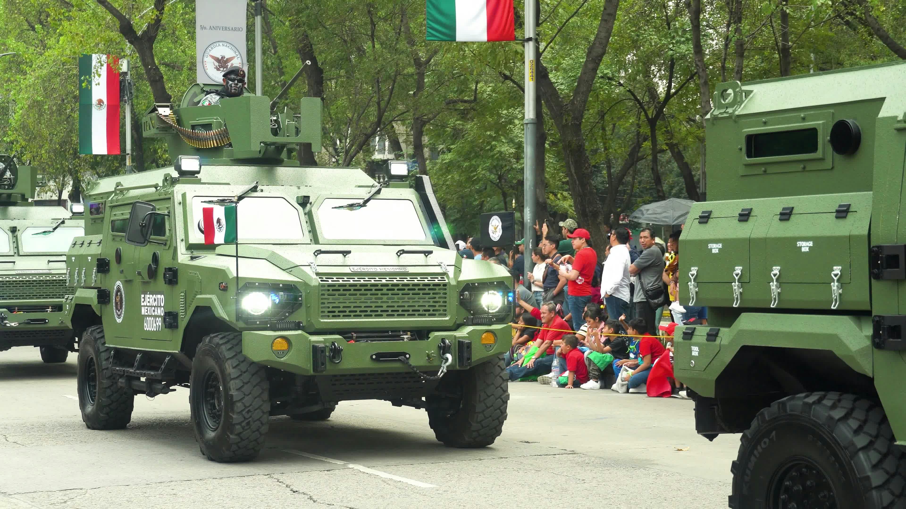 Colorful Mexican Military Parade with Armored Vehicles Free Stock Video ...
