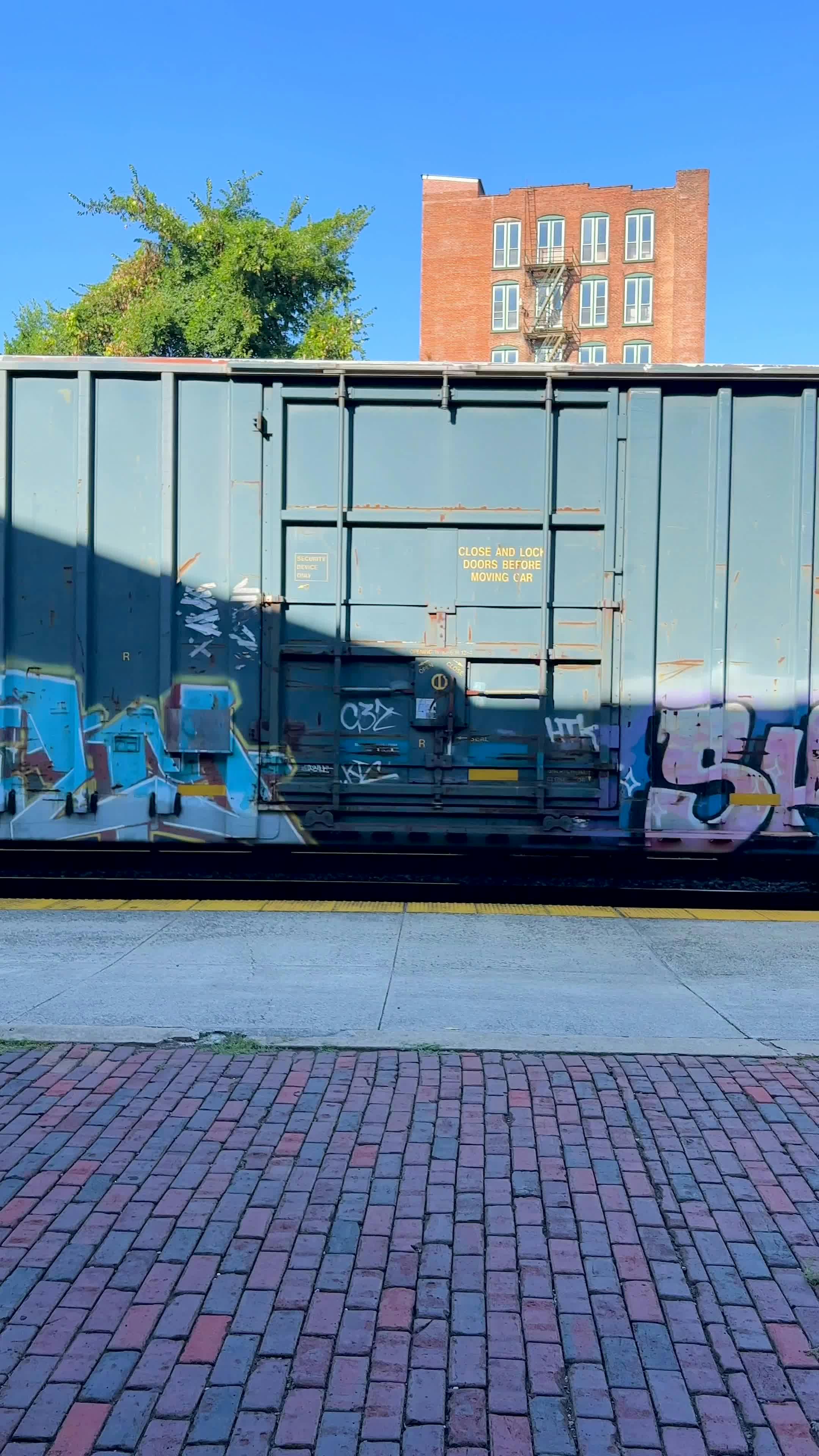 Colorful Graffiti on Moving Freight Train Free Stock Video Footage ...
