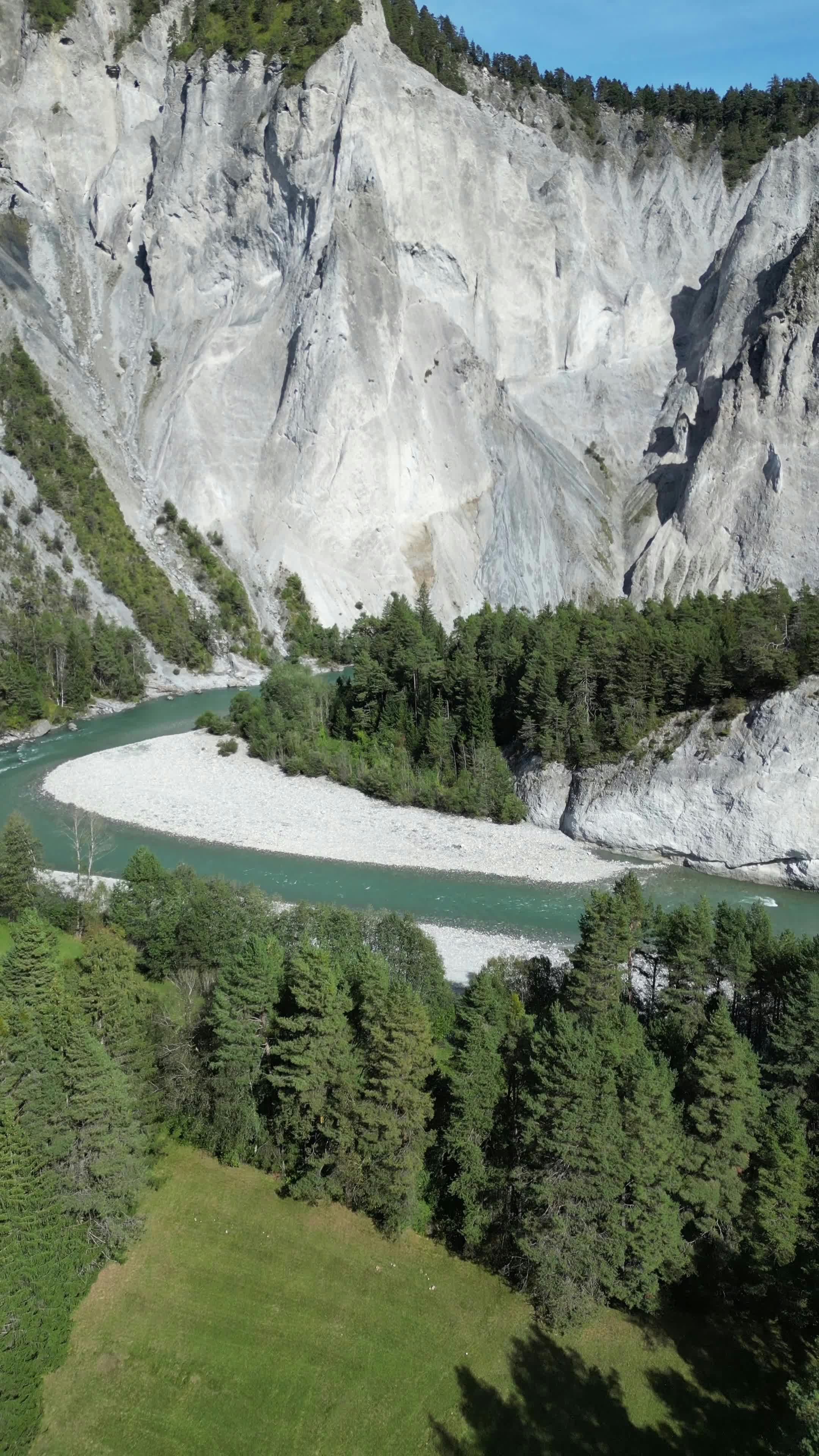 Majestic Riverbend Amidst Towering Cliffs Free Stock Video Footage ...