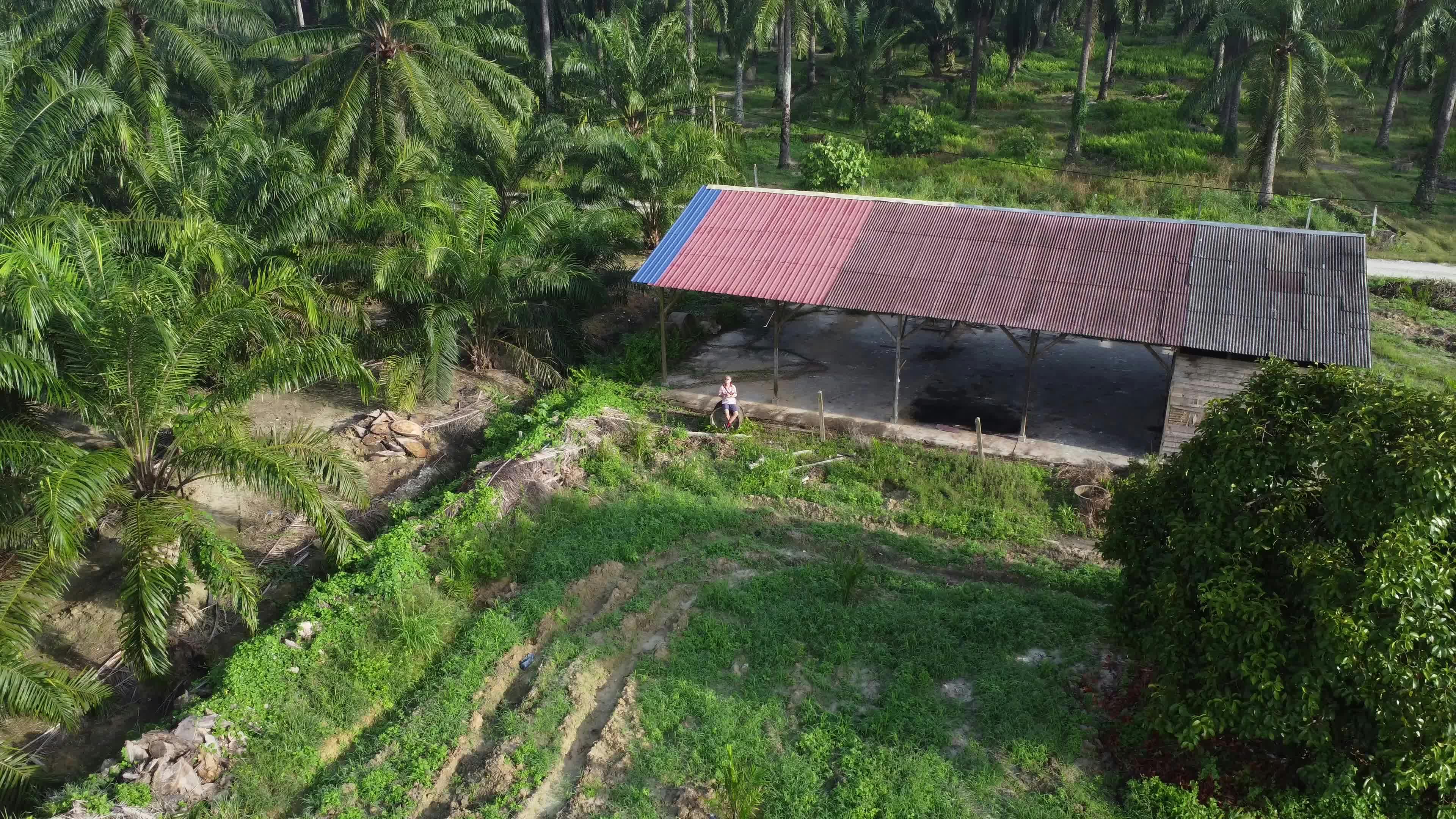 Aerial View of Abandoned Rural Structure Free Stock Video Footage ...
