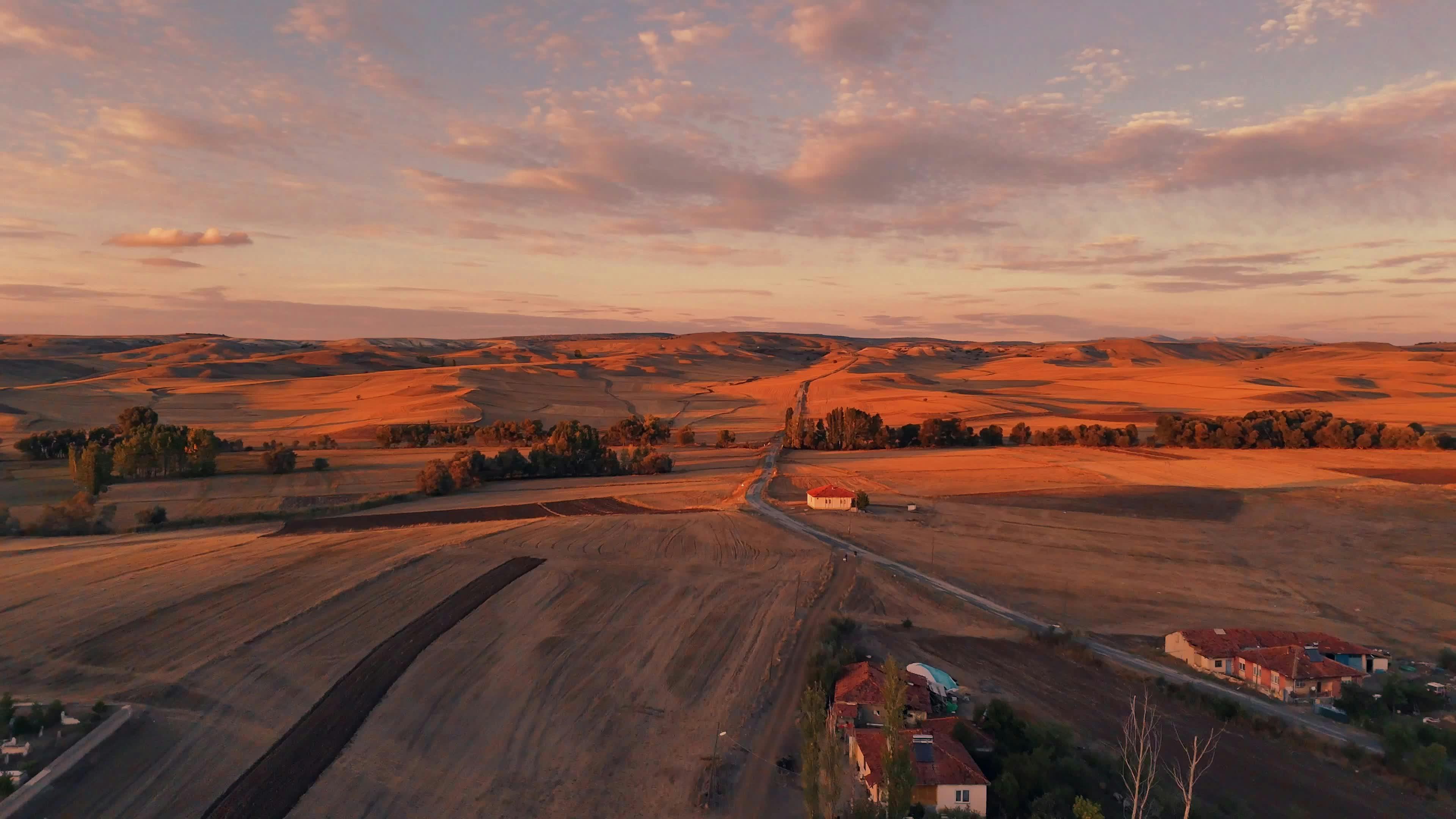 Breathtaking Aerial View of Yozgat Countryside at Sunset Free Stock ...