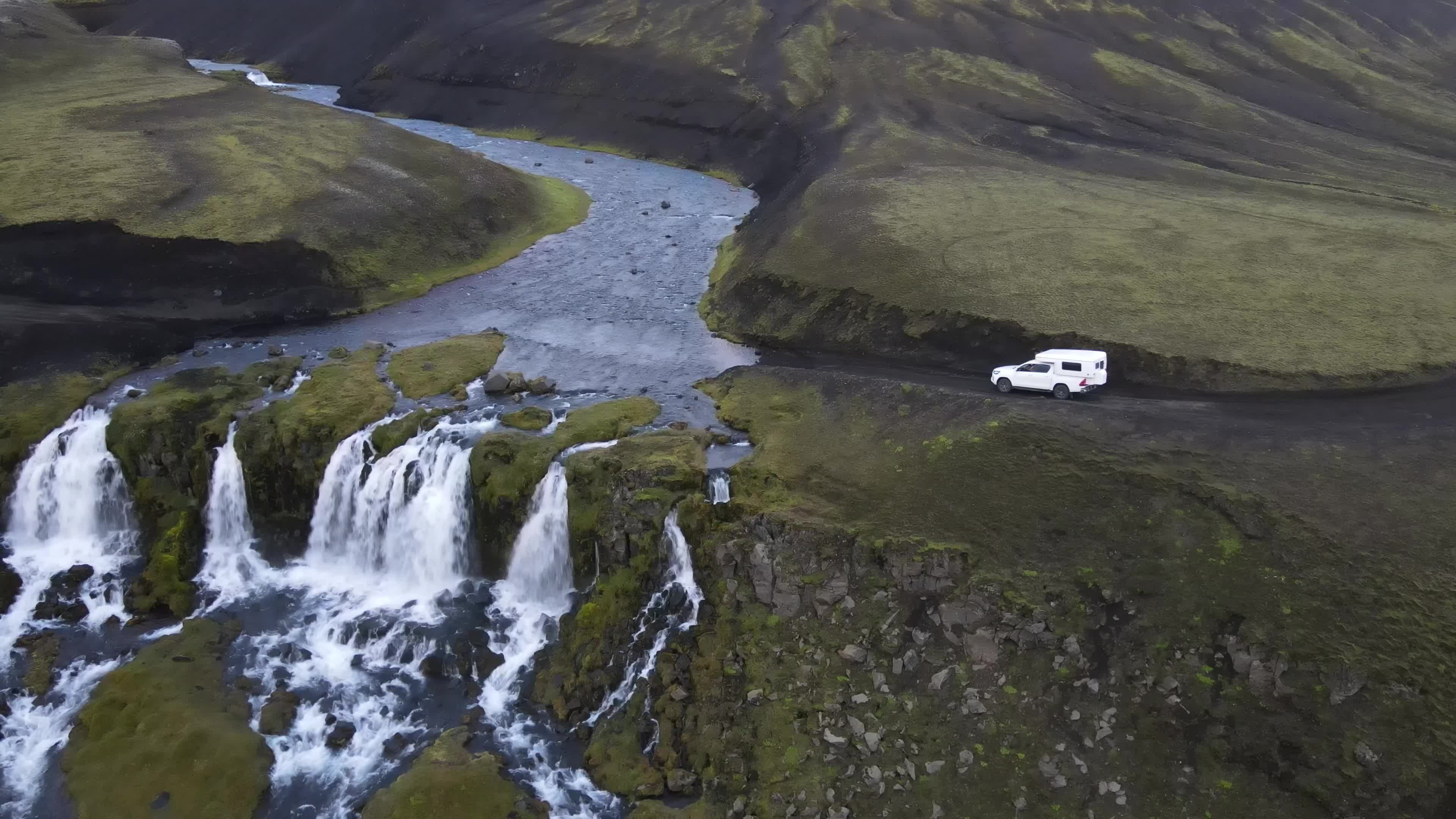 Adventurous Drive Through Icelandic Highlands Free Stock Video Footage ...