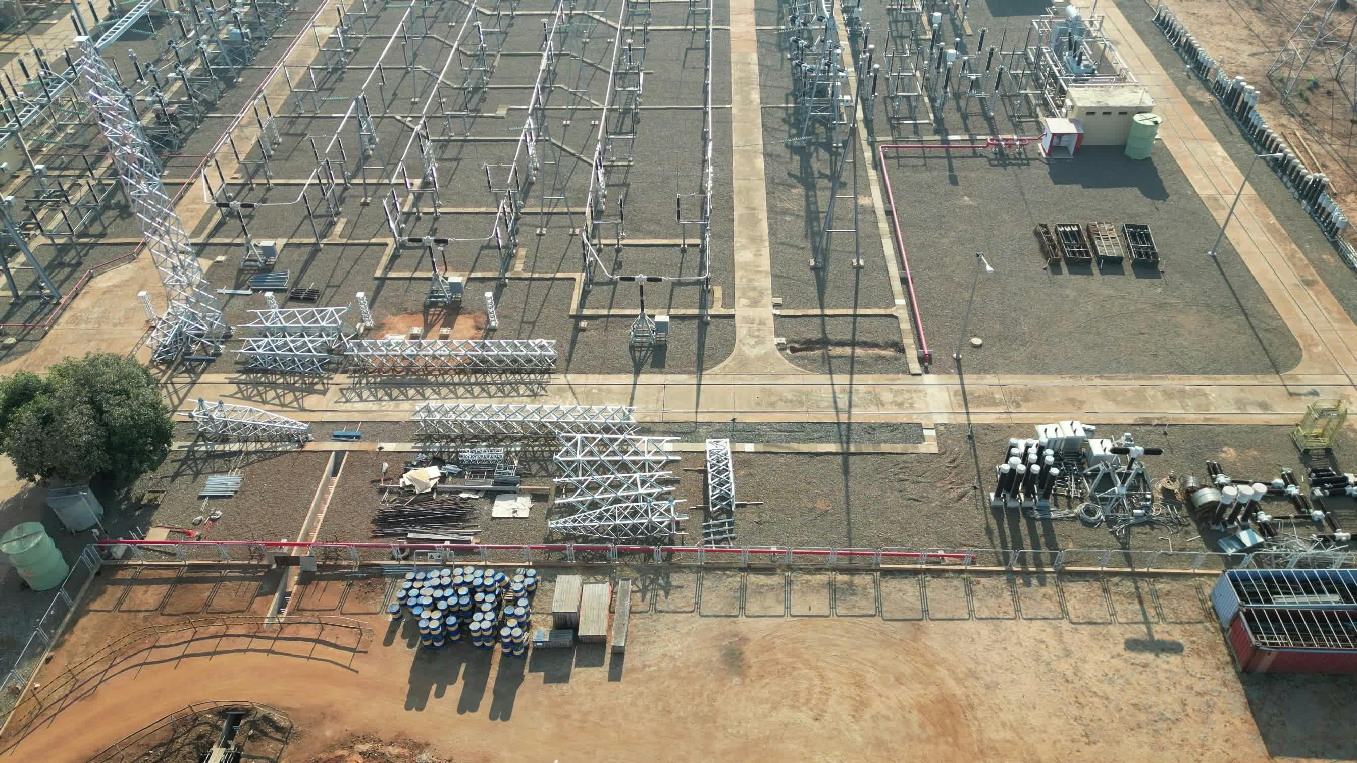 Aerial View of Large Industrial Power Plant Free Stock Video Footage ...