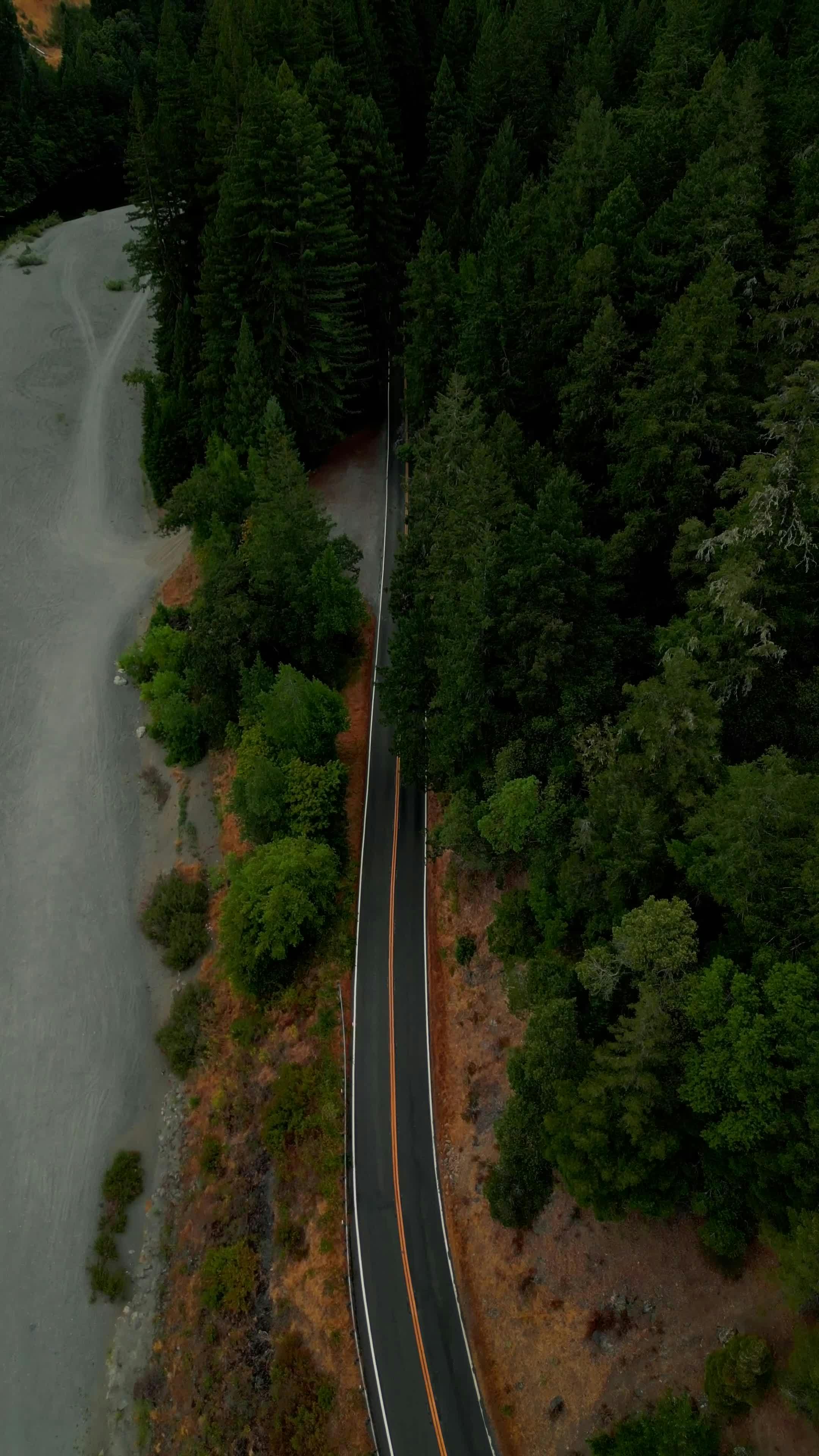 Serene Winter Aerial View of River Pathway Free Stock Video Footage ...