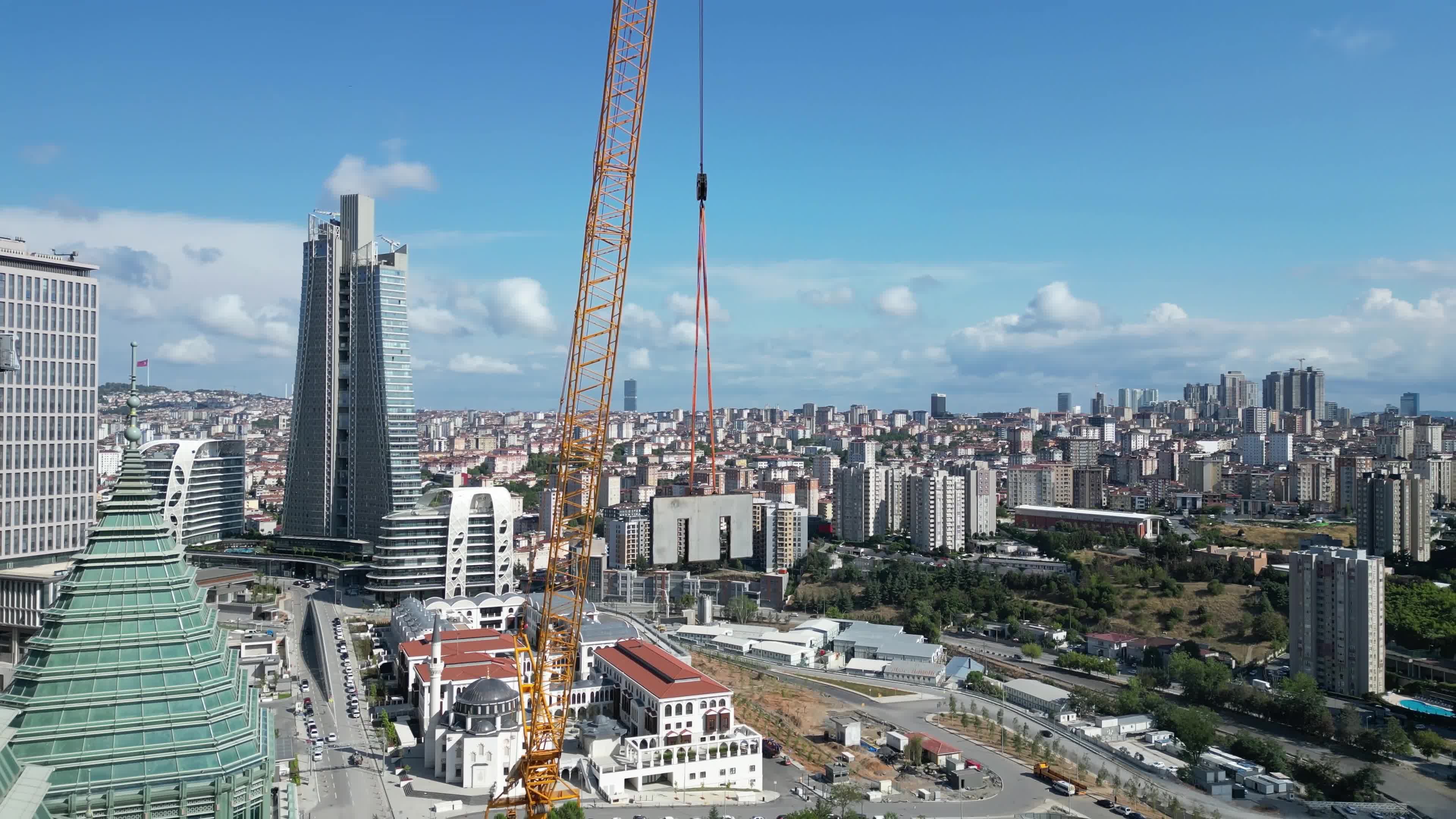 Aerial View of Istanbul Construction Site Free Stock Video Footage ...