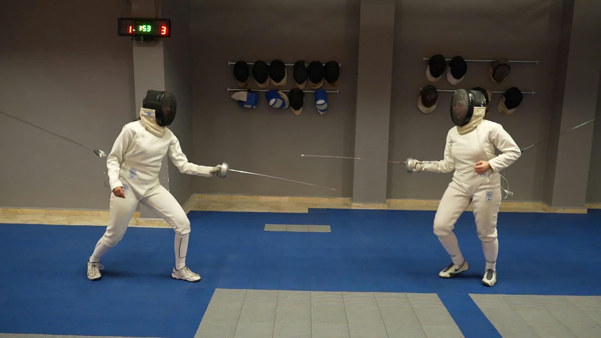 Dynamic Indoor Fencing Match in Gym Free Stock Video Footage, Royalty ...