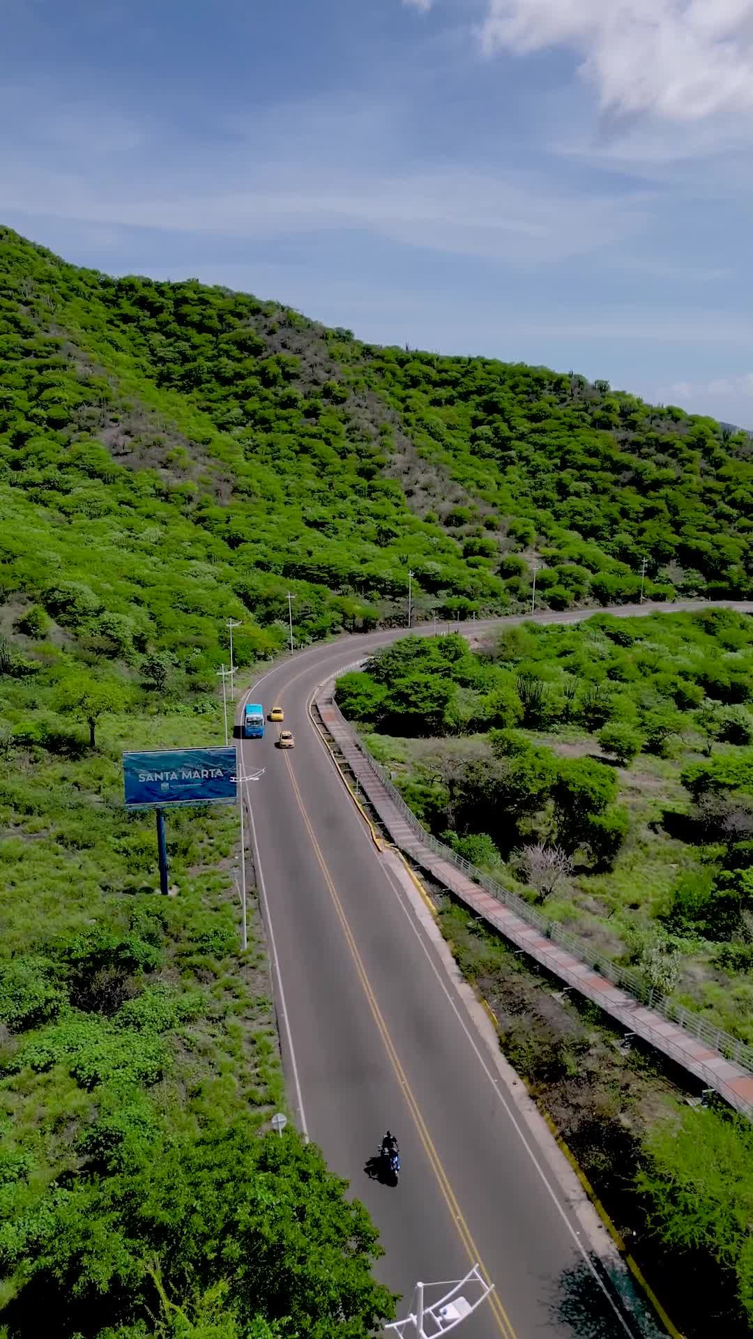 Scenic Aerial View of Colombian Mountain Road Free Stock Video Footage ...