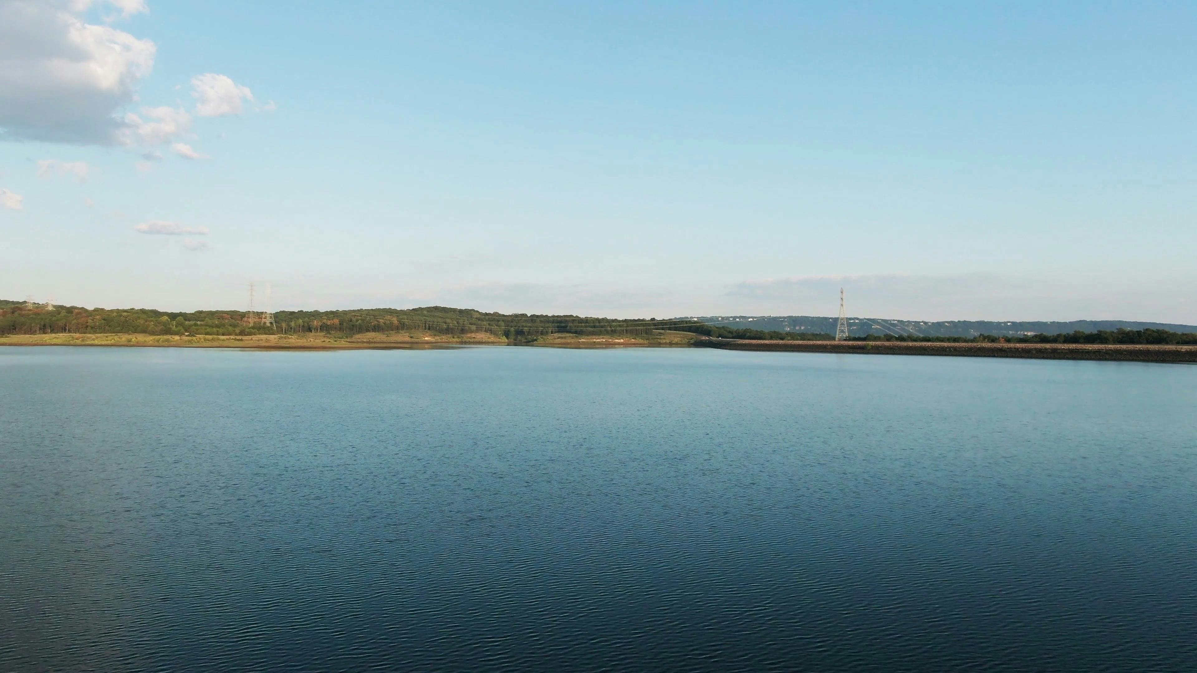 Drone Footage Of A Water Reservoir · Free Stock Video