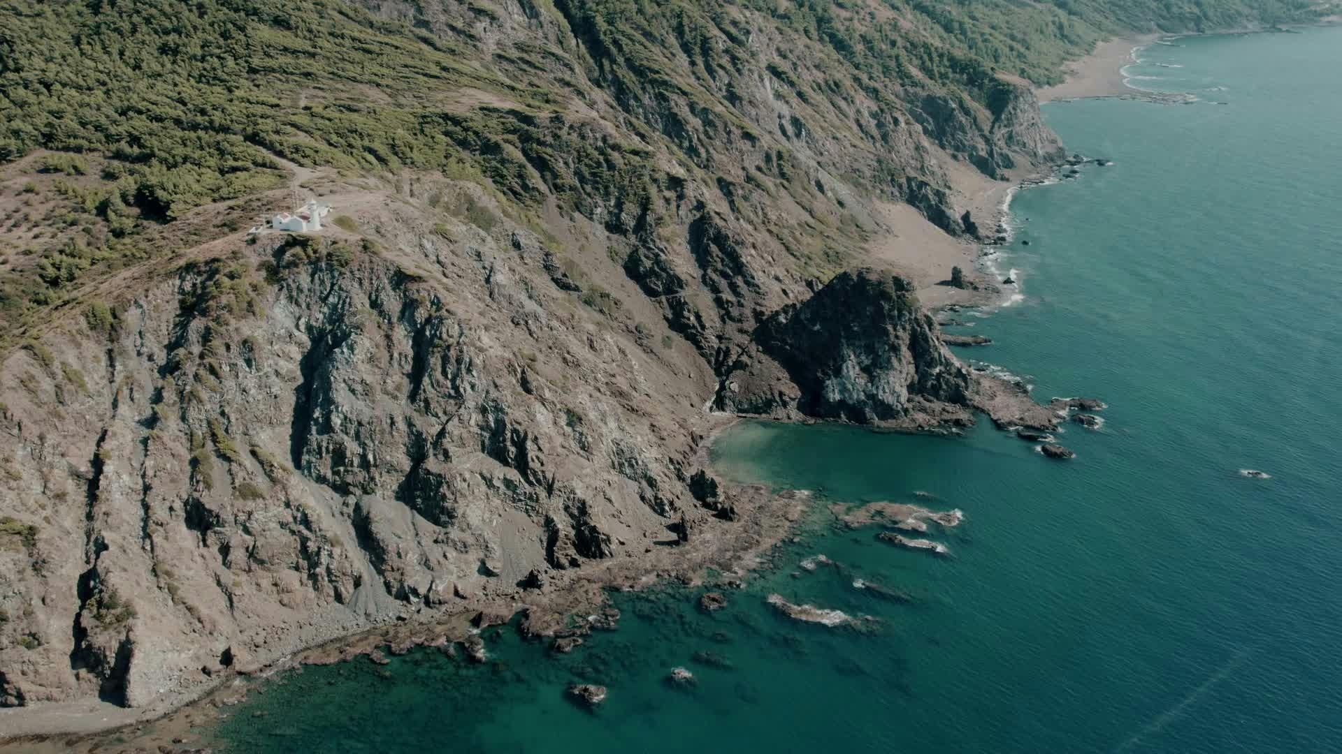 Stunning Aerial View of Rocky Coastline Free Stock Video Footage ...